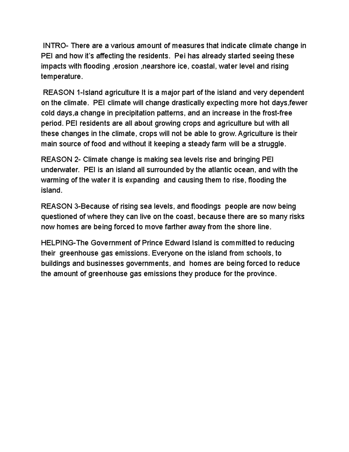 Climate change - This is for extra help in understanding the materials ...
