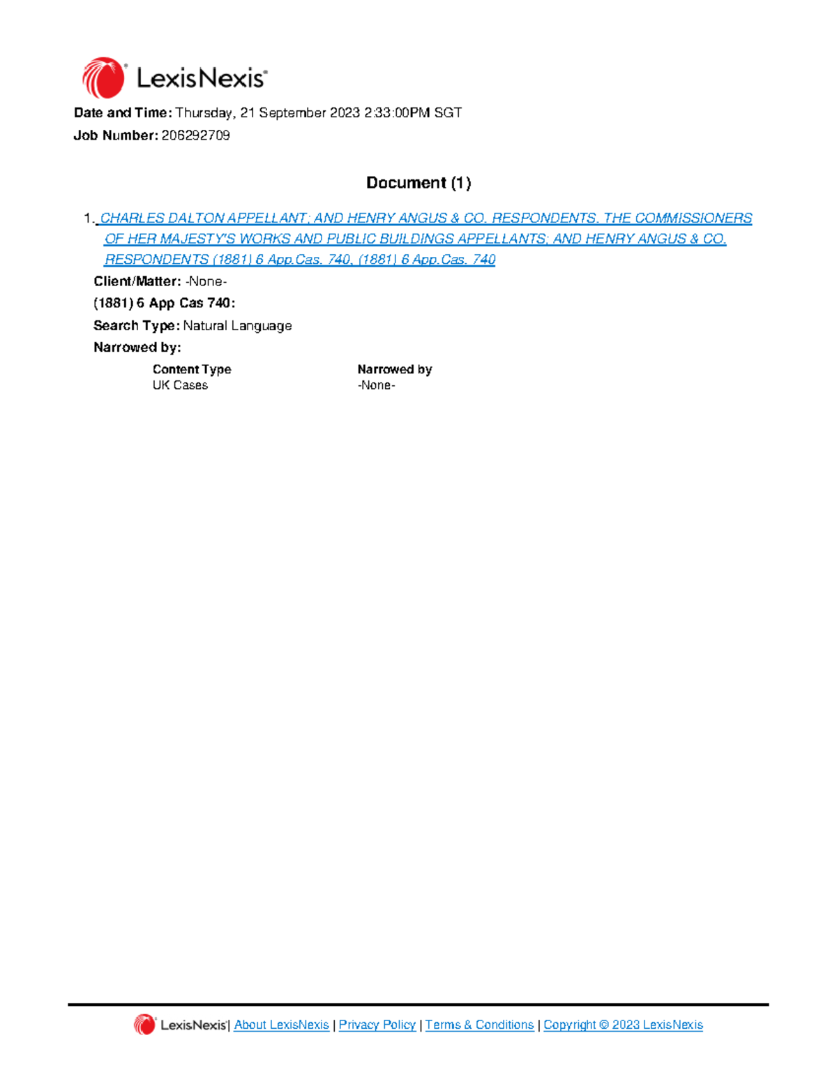 Charles Dalton Appellant AND Henry Angus & CO. Respond - | About ...