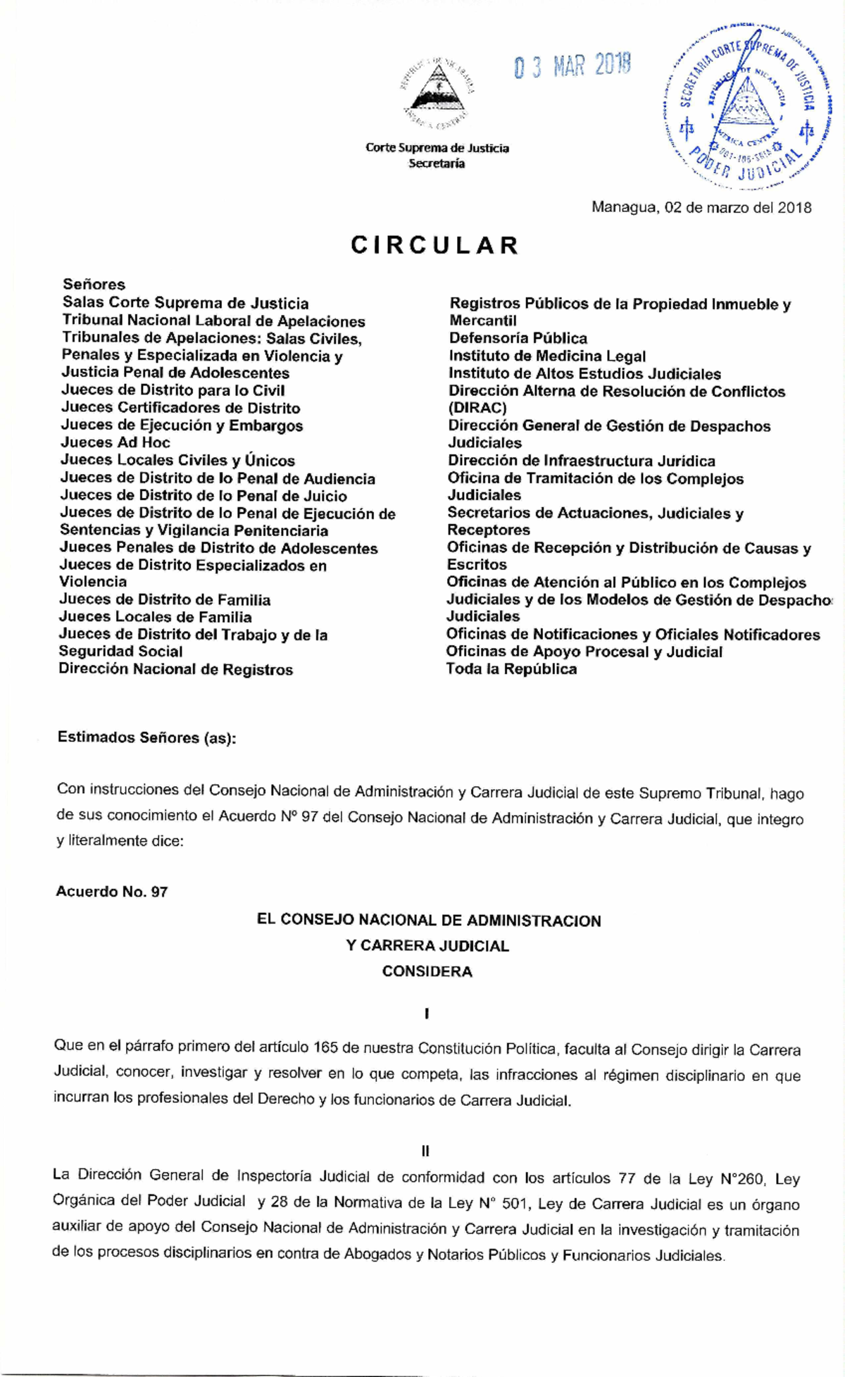 Acuerdo 97 proceso disciplinario - 3 MAR 201 %VIIE PRé4i. ".. é? - 4 ...