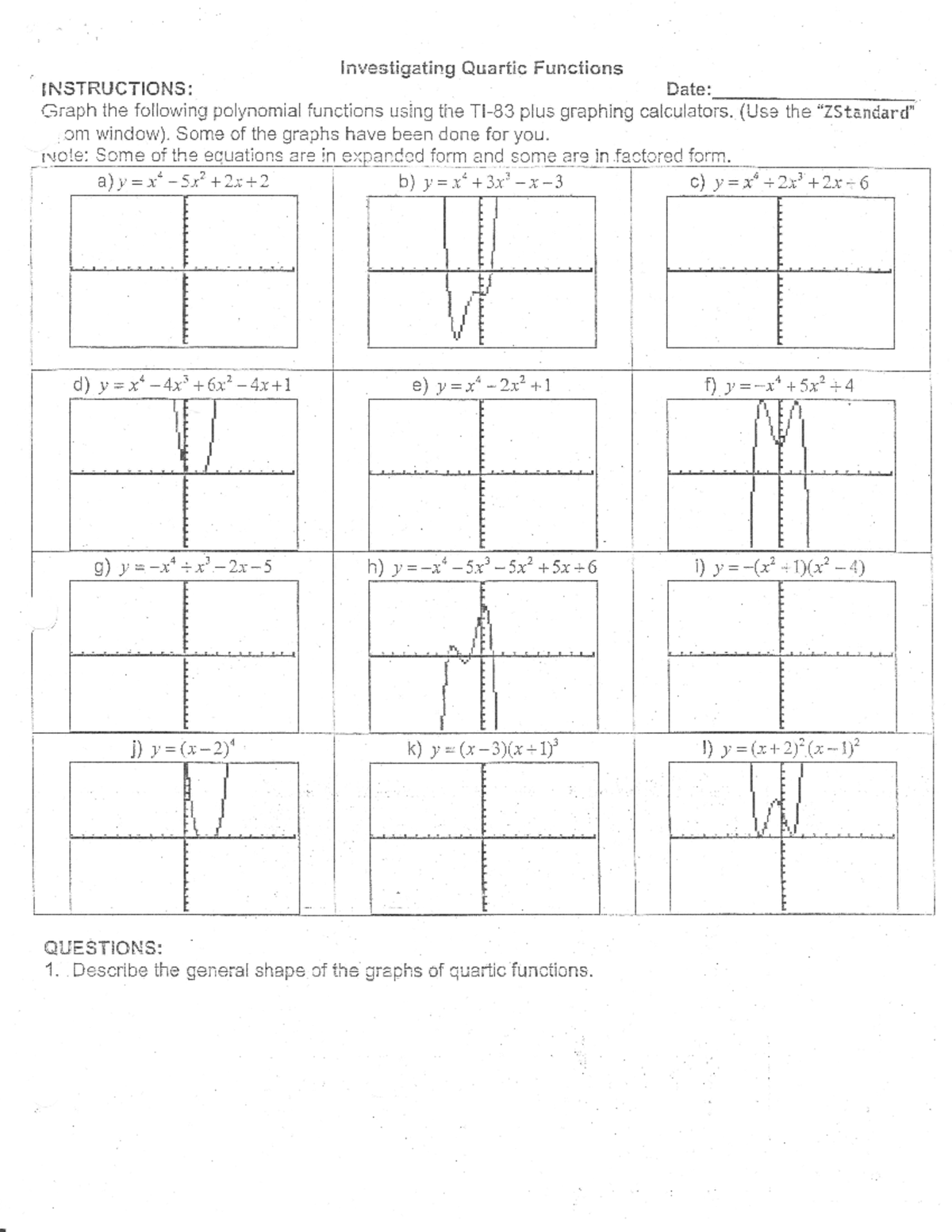 Quartic Graph Definition