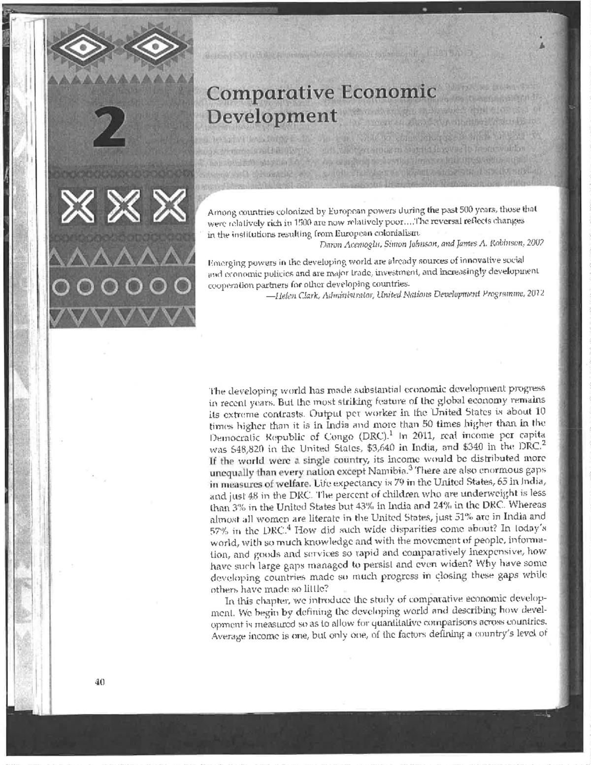 Comparative econ dvlpmnt todaro chapter 2 - Comparative Economic 2 Development X X Among ...
