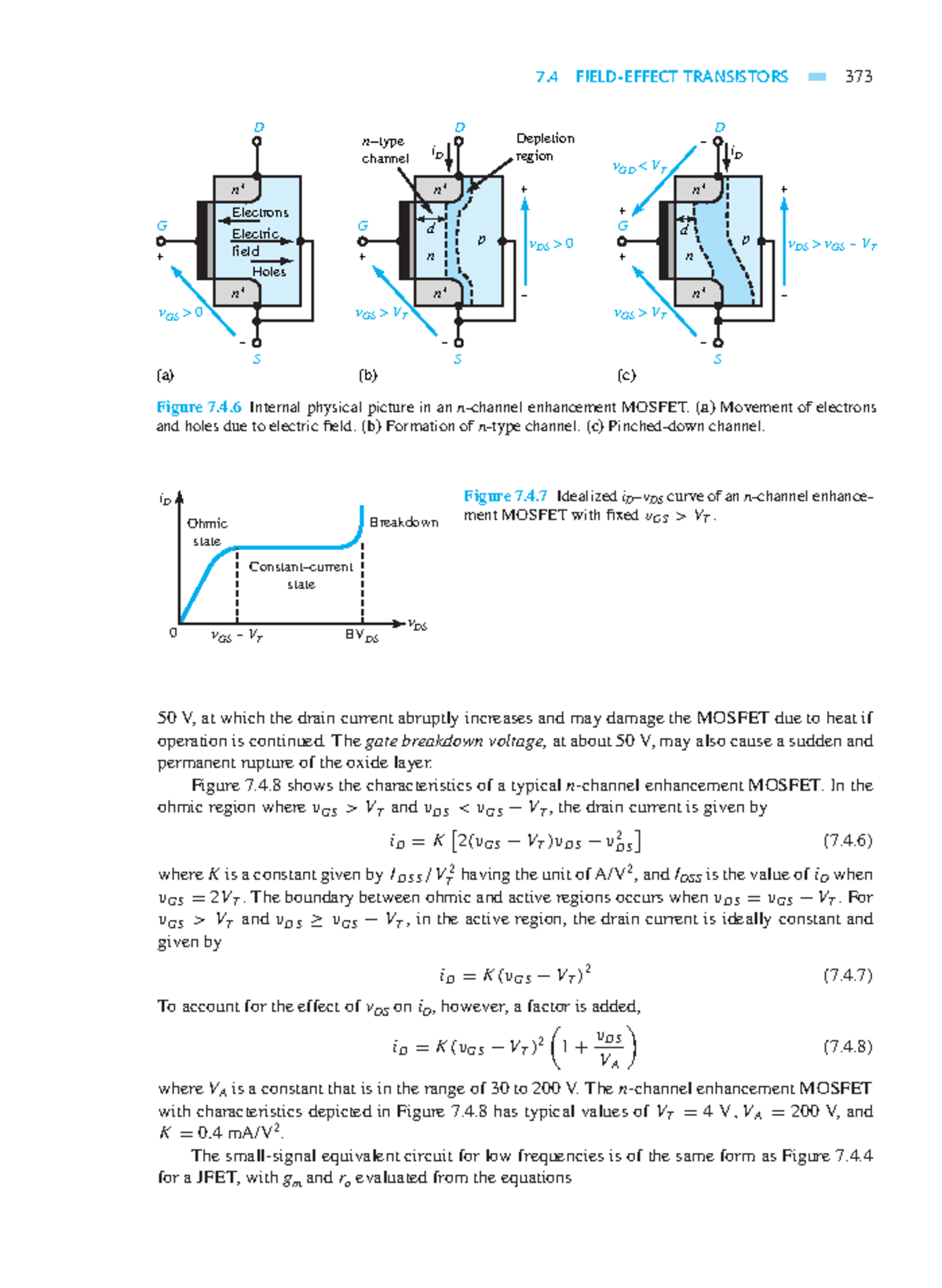 Electrical IMP Notes-38 - 7 FIELD-EFFECT TRANSISTORS 373 D S + + − − G ...