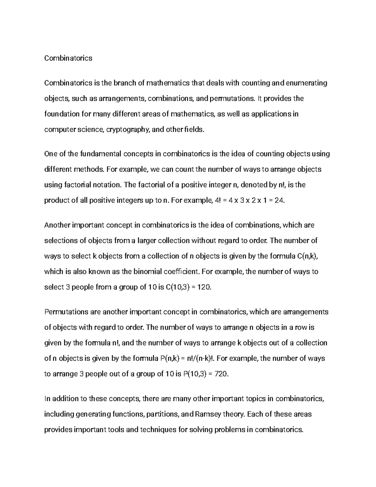 Combinatorics 2 Combinatorics 2 Combinatorics Combinatorics Is The
