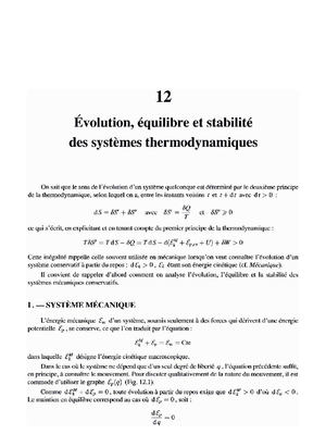 Ch13 Thermodynamique des systèmes ouverts - Studocu