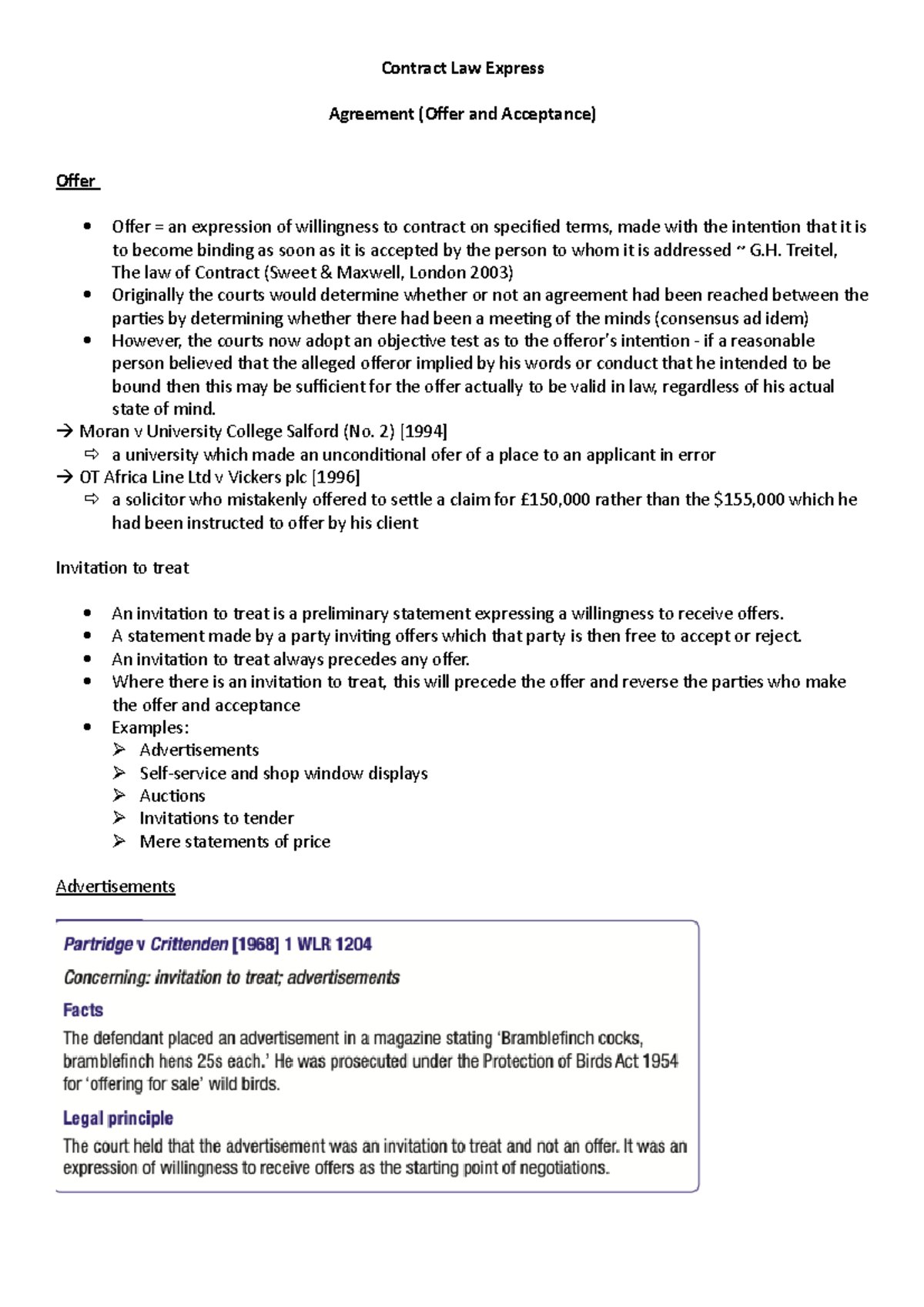 Contract Law Express Official - Contract Law Express Agreement (Offer ...