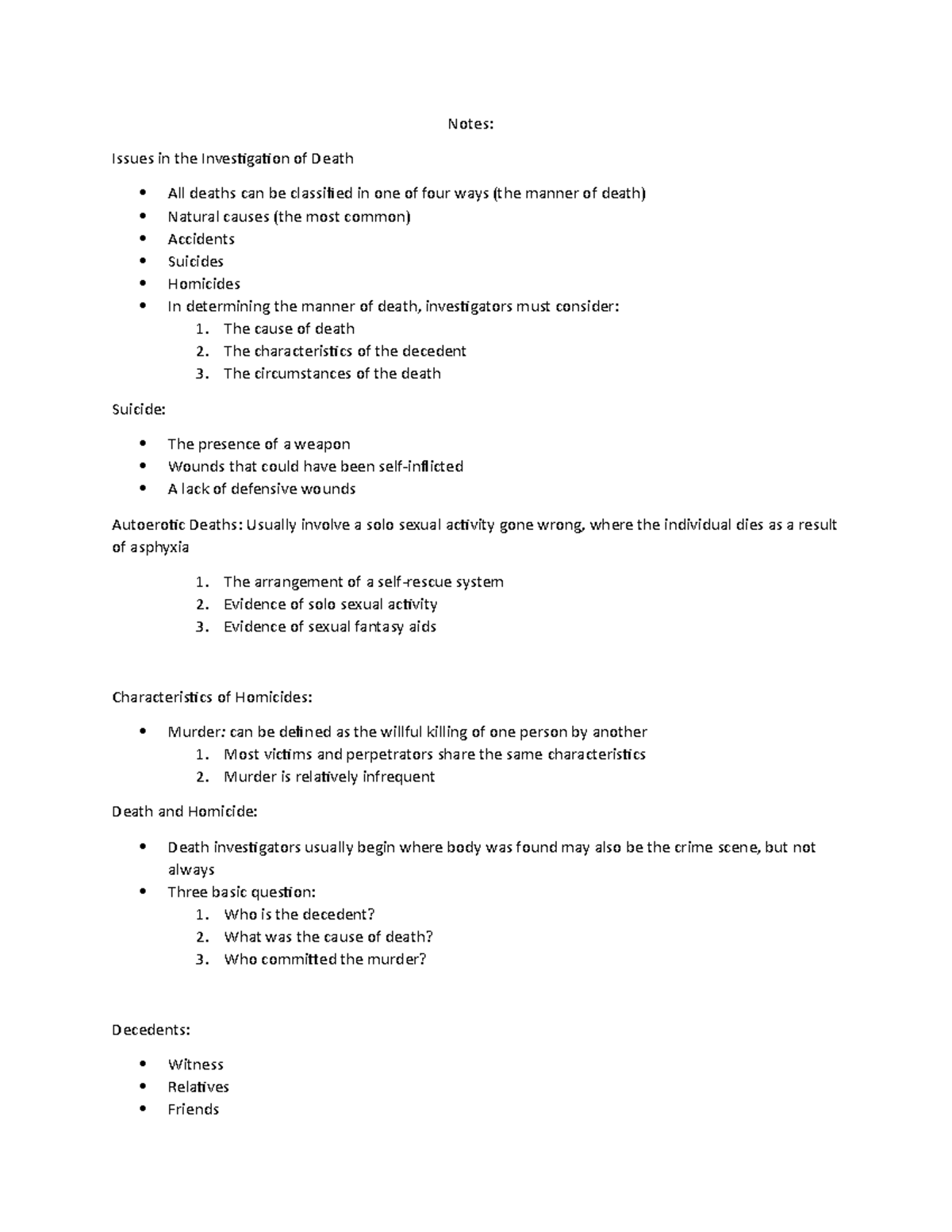 Chapter 10 Notes (Criminal Investigation) - Notes: Issues in the ...