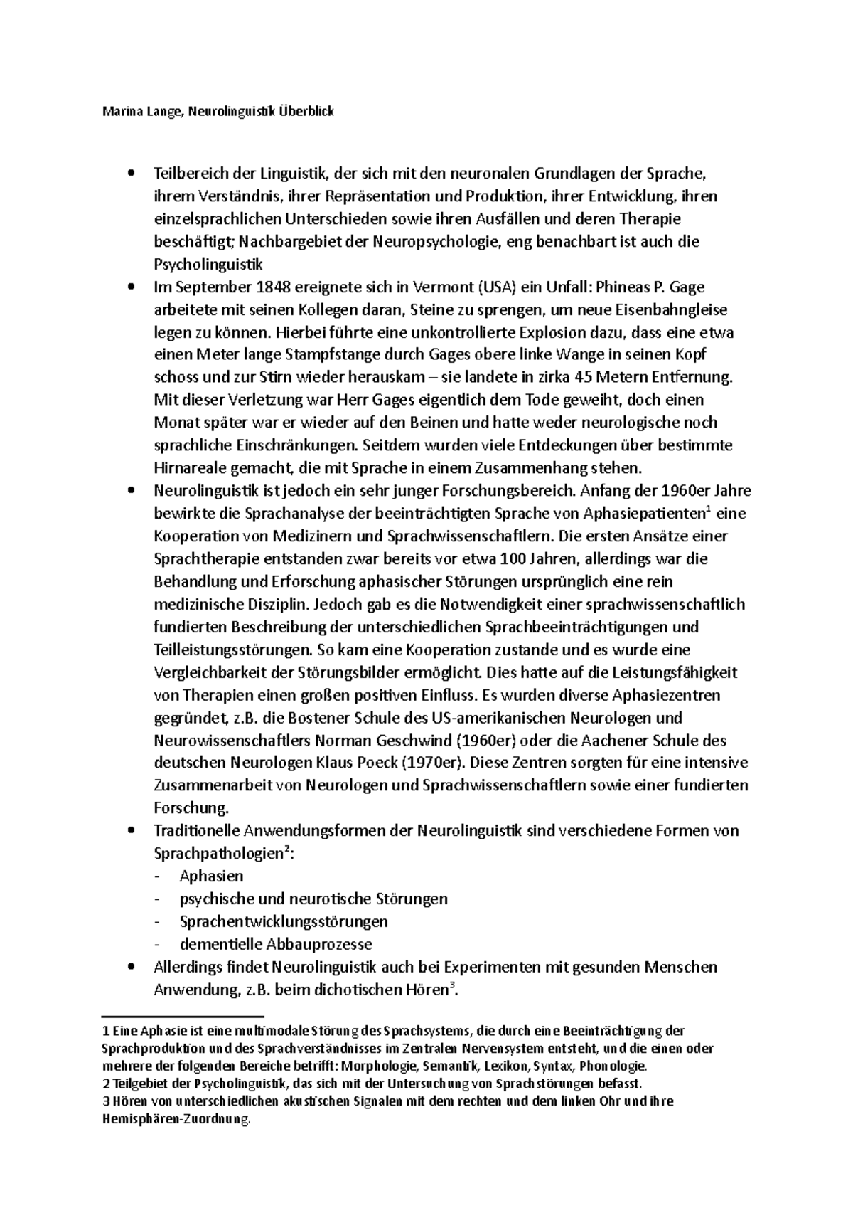 Neurolinguistik - Zusammenfassung The Study of Language - Marina Lange ...