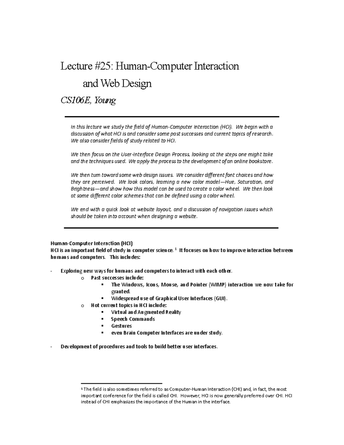 Human Computer Integration 1 Lecture 25 Human Computer Interaction And Web Design Cs106e