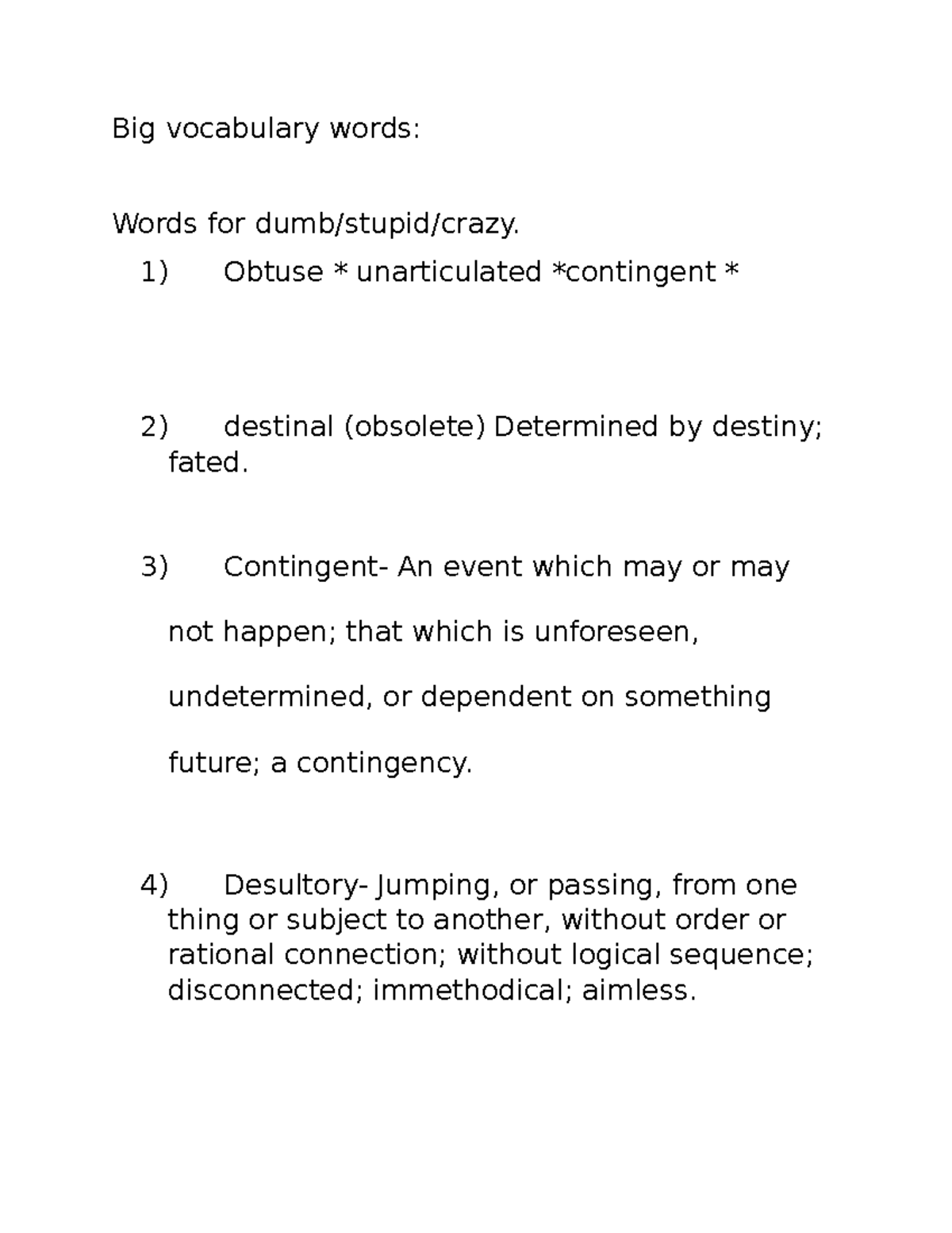 Big vocabulary words - this is one of those assignments you have to ...