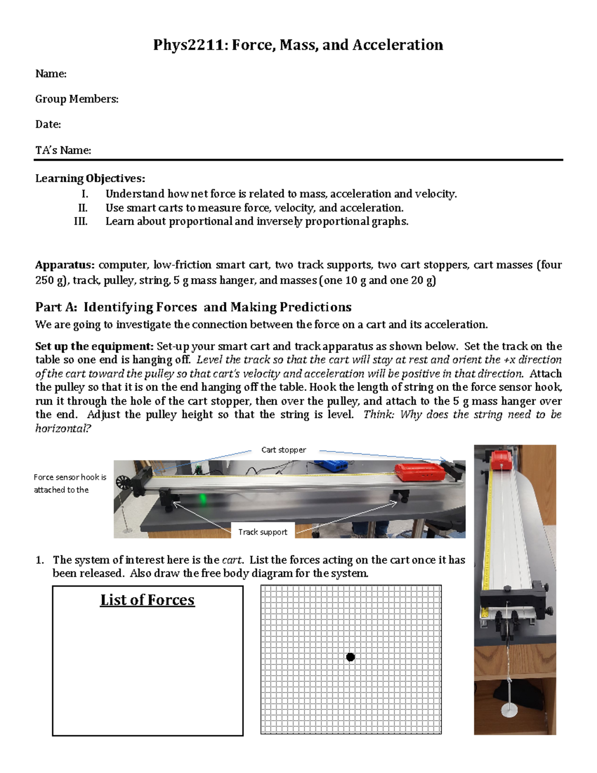 Phys2211 - Force Mass Acceleration - Phys2211: Force, Mass, and ...