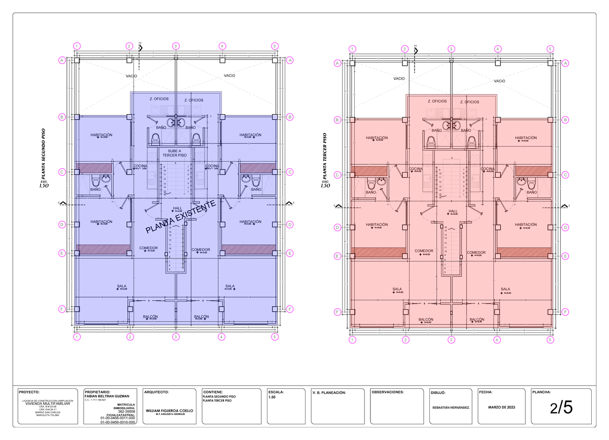 CASA Fabian- Licencia 2 - BAÑO HABITACIÓN BAÑO HABITACIÓN SALA COMEDOR ...