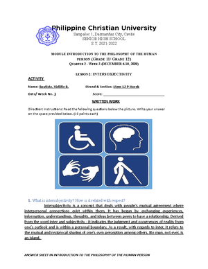 Human Persons AS Oriented IP Week14 - Philippine Christian University ...