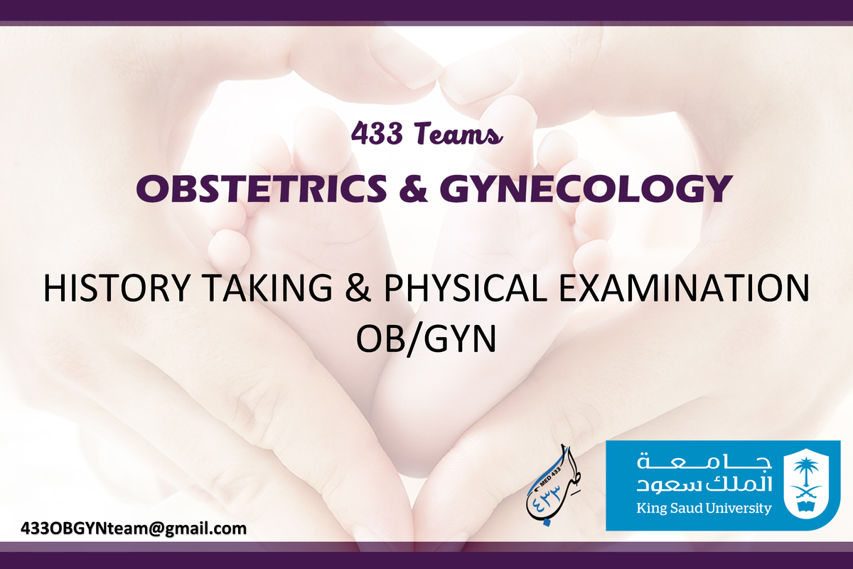 Ob and gyn ht and pe - Ob and gyn ht and pe - HISTORY TAKING & PHYSICAL ...