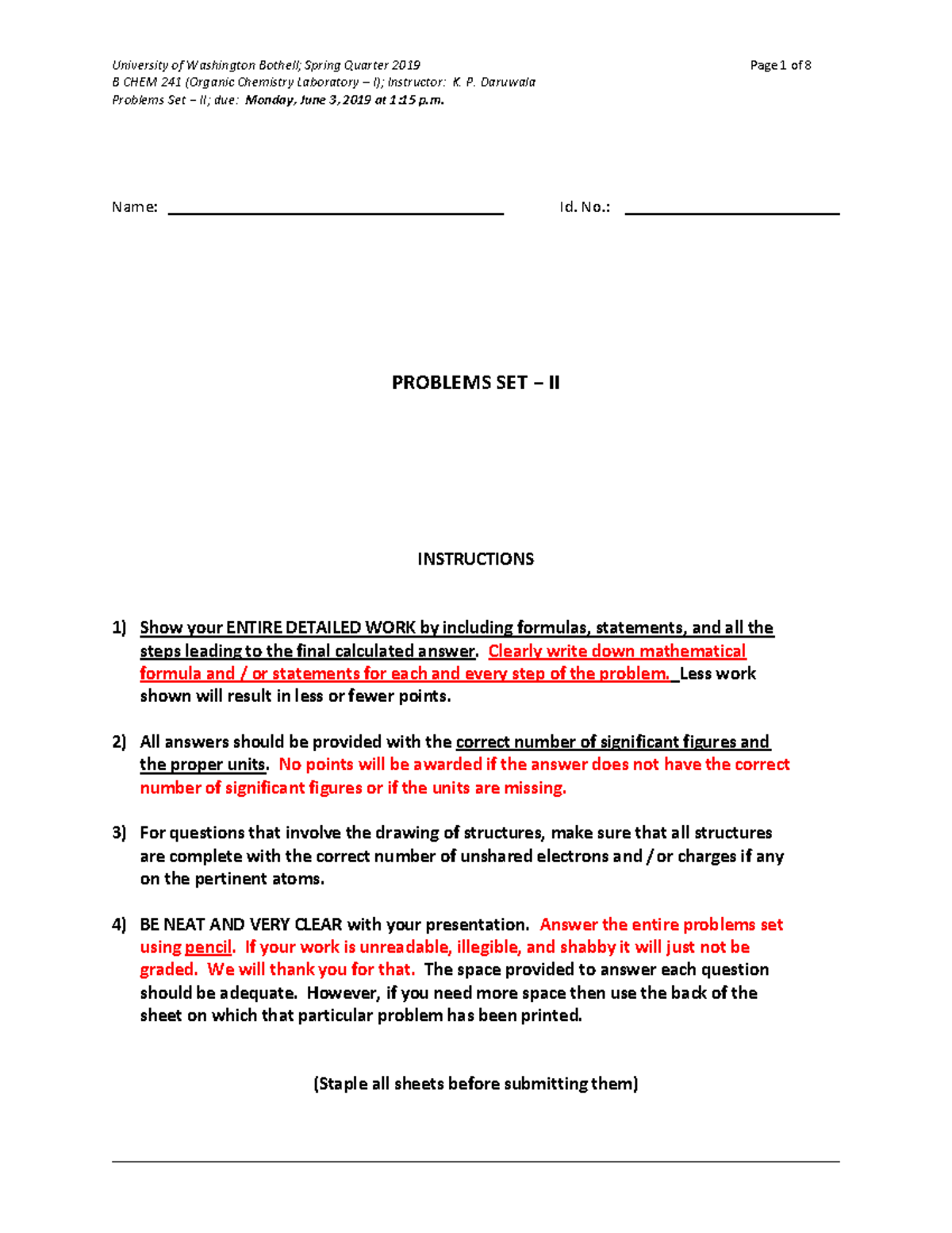 Sp+2019 +Problem+Set+II - Warning: TT: undefined function: 32 B CHEM 241 (Organic Chemistry ...