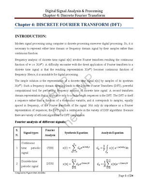 Dsap ch 1 2 3 4 5 - Digital signal analysis and processing - Studocu