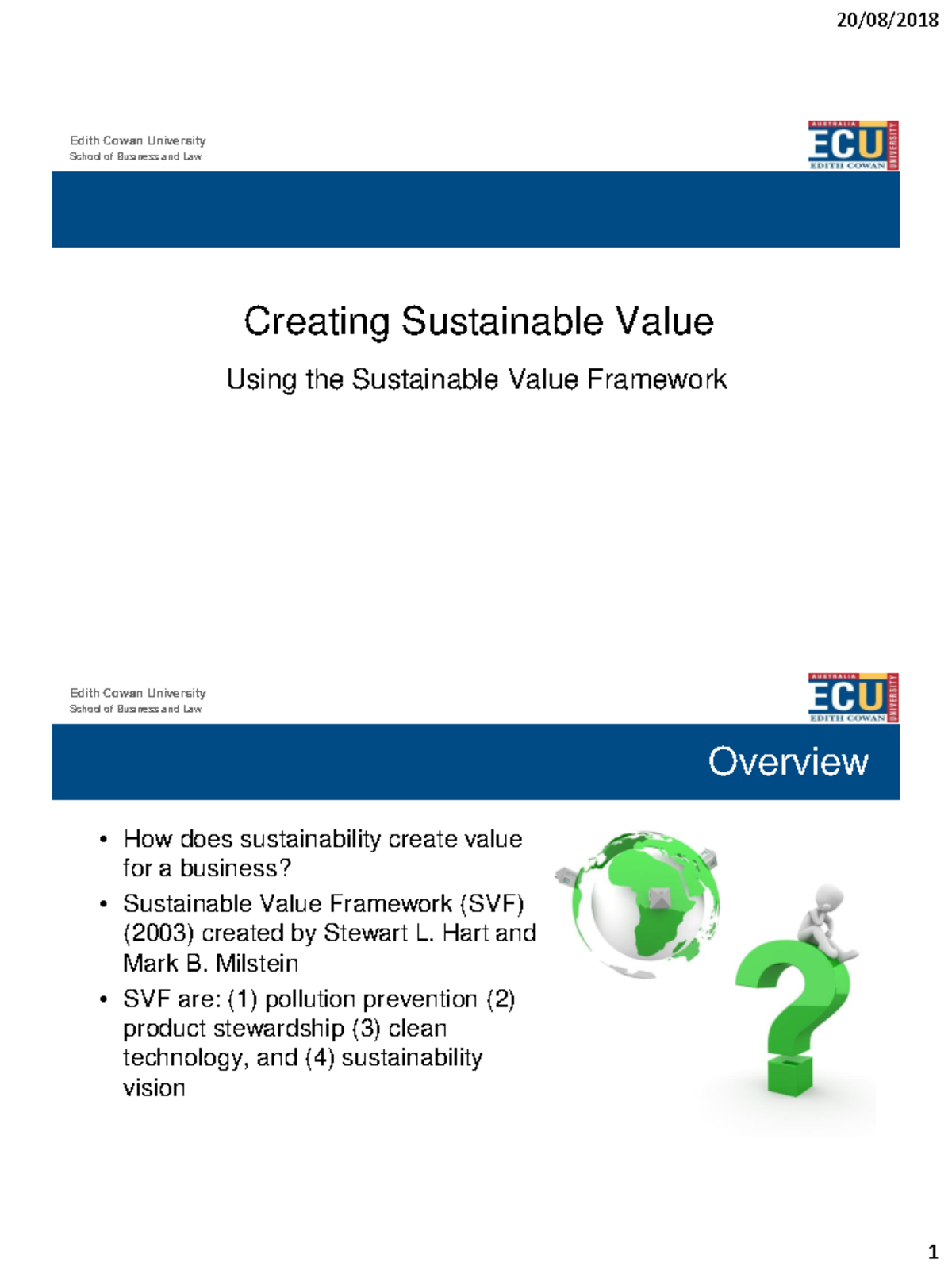 Creating sustainable value seminar v 3.0 for upload - Edith Cowan ...