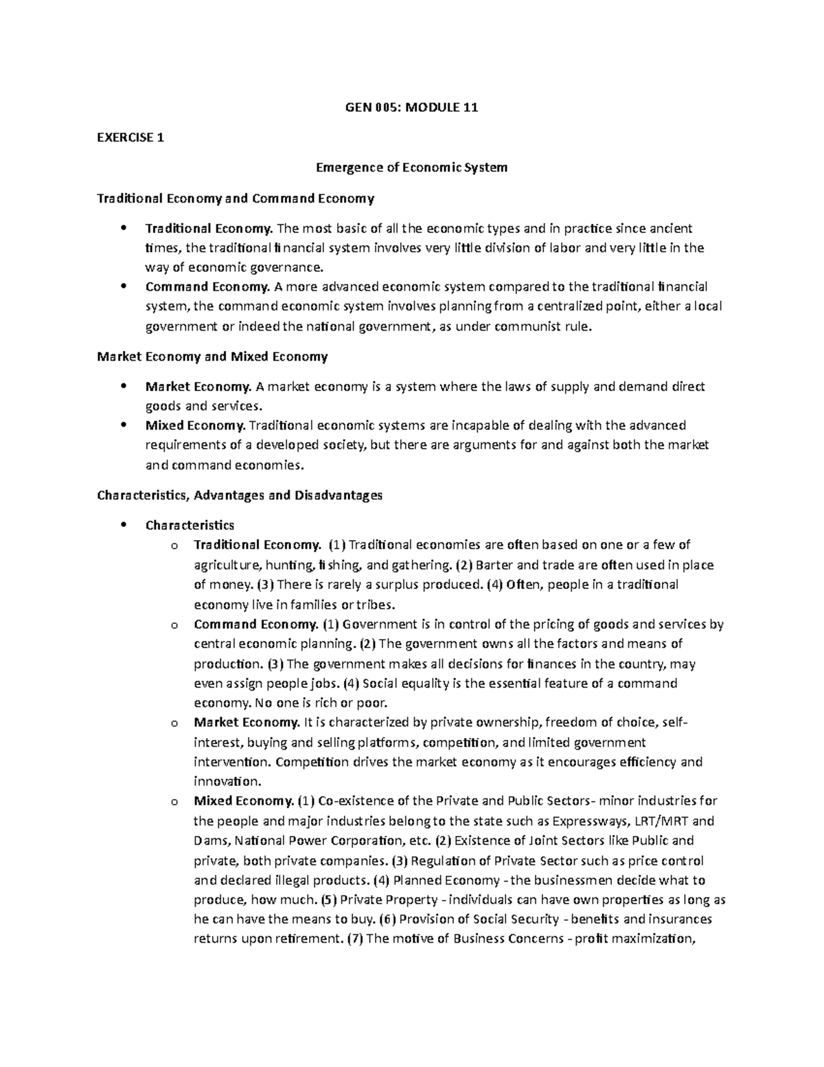 GEN 005 - Module 11 - GEN 005: MODULE 11 EXERCISE 1 Emergence of ...
