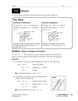 1.2 Extra Practice Alg 2 - Florida Algebra 2 Copyright © Big Ideas ...