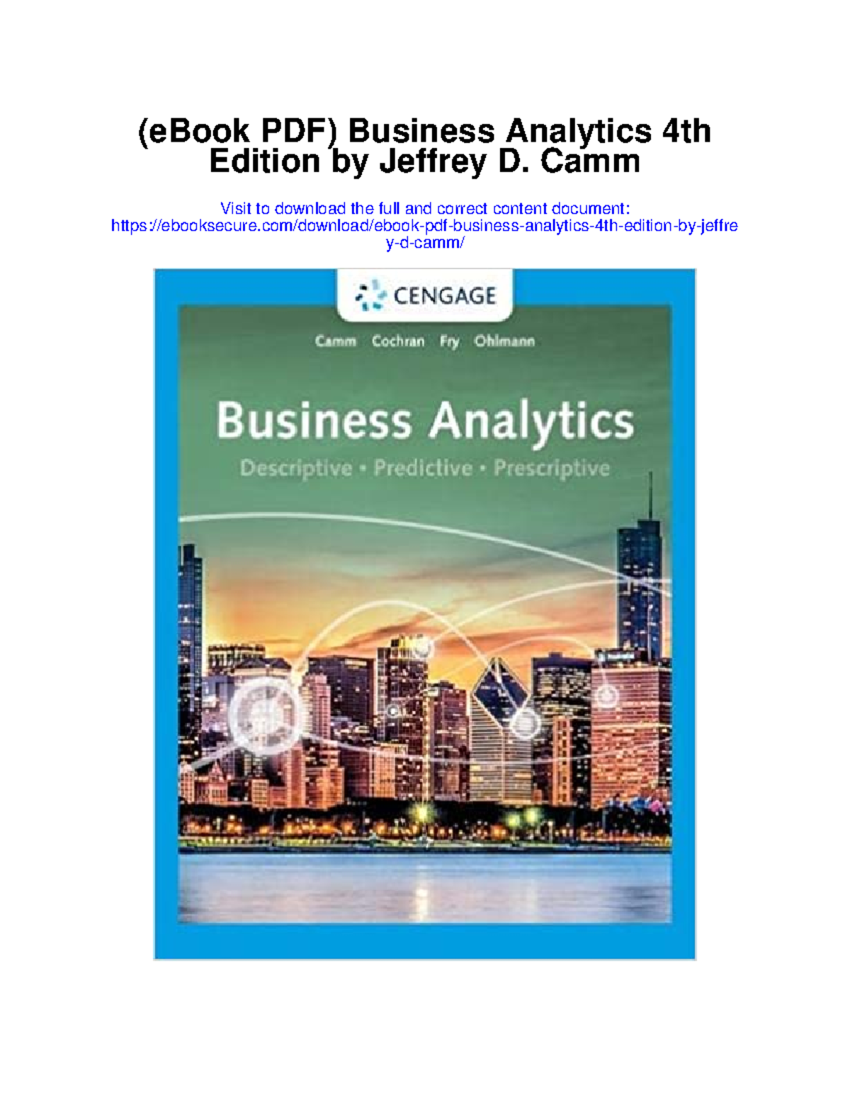 701884305 Download e Book PDF Business Analytics 4th Edition by Jeffrey d Camm pdf - (eBook PDF ...