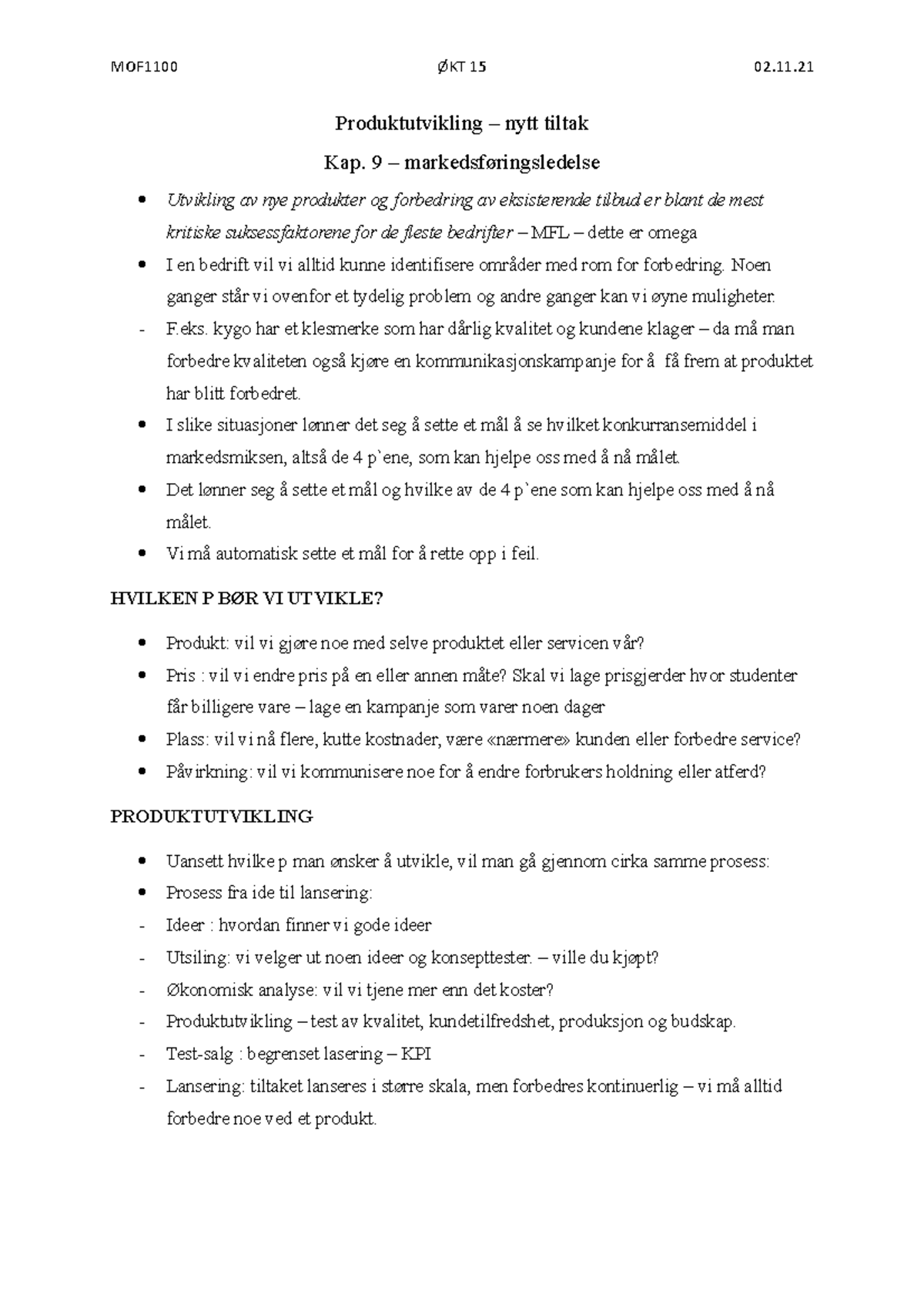 økt 15 - Produktutvikling - MOF1100 ØKT 15 02. Produktutvikling – nytt ...