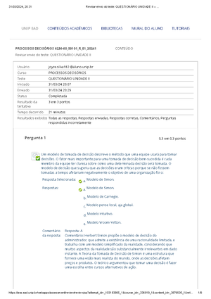 Estudos Discip XIII Quest 2 - Resposta Selecionada: d. Respostas: a. b ...