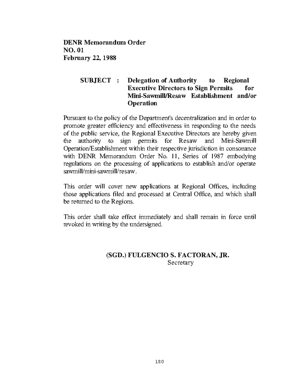 Delegation of Authority to Regional Executive Directors to Sign Permits ...