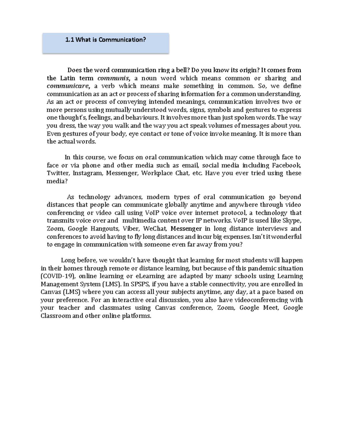 Communication, Process and Kinds - Does the word communication ring a ...