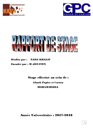 Rapport DE Stage D' Observation - RAPPORT DE STAGE D’OBSERVATION 01/08 ...