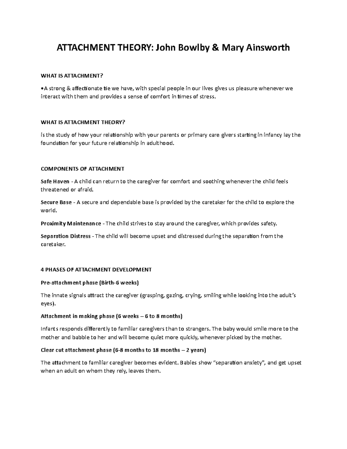 Attachment Theory ATTACHMENT THEORY John Bowlby Mary Ainsworth WHAT IS ATTACHMENT A Studocu attachment-theory-attachment-theory-john-bowlby-mary-ainsworth-what-is-attachment-a-studocu
