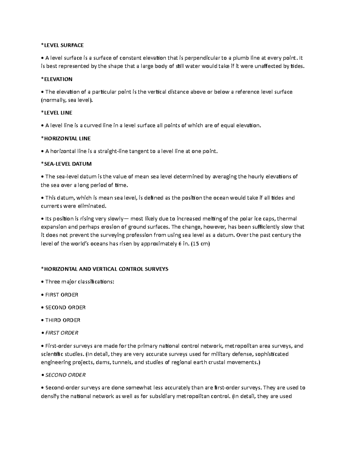 Level Surface AND Instrument PART 2 Notes - *LEVEL SURFACE A level ...