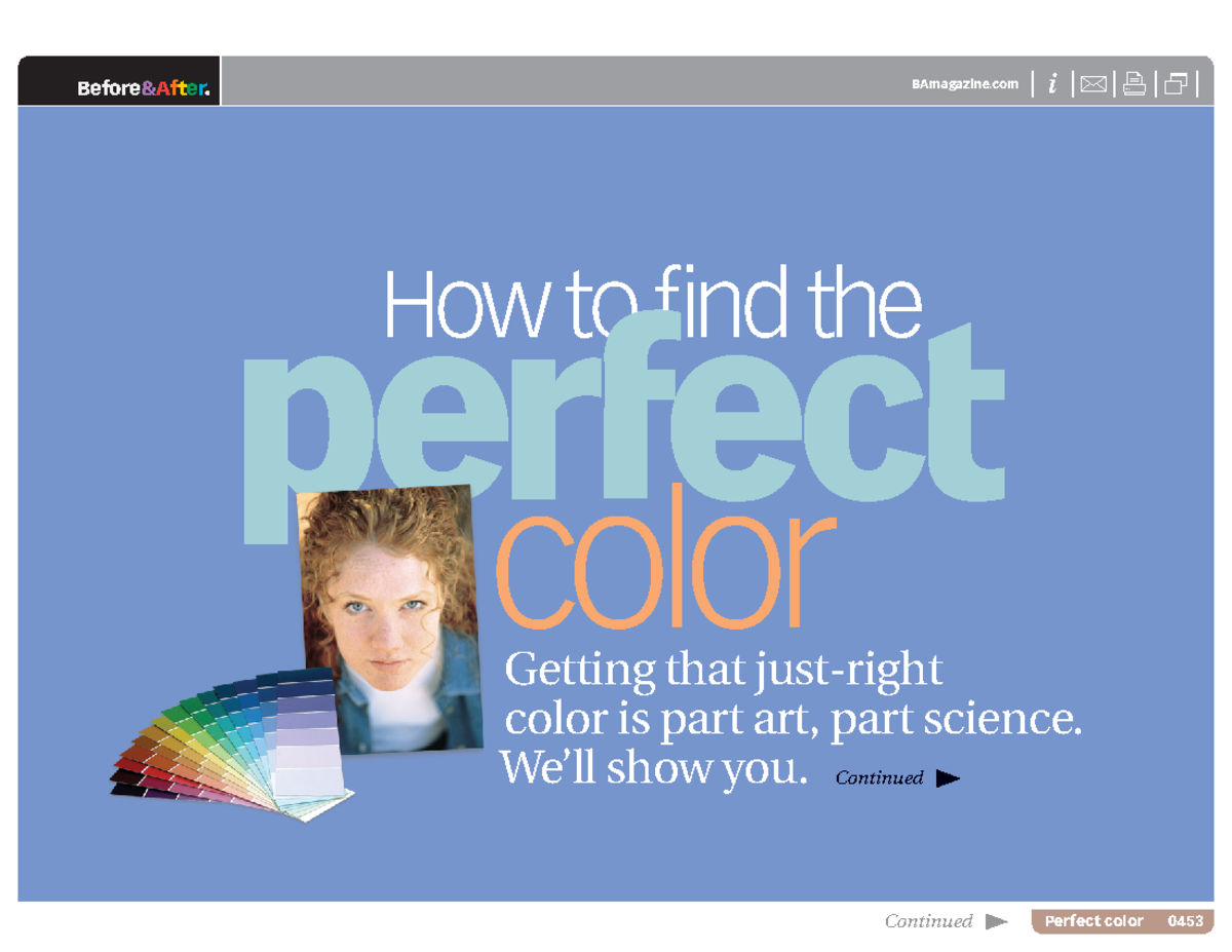 How to find the perfect color - Before&After฀® Continued BAmagazine i U ...