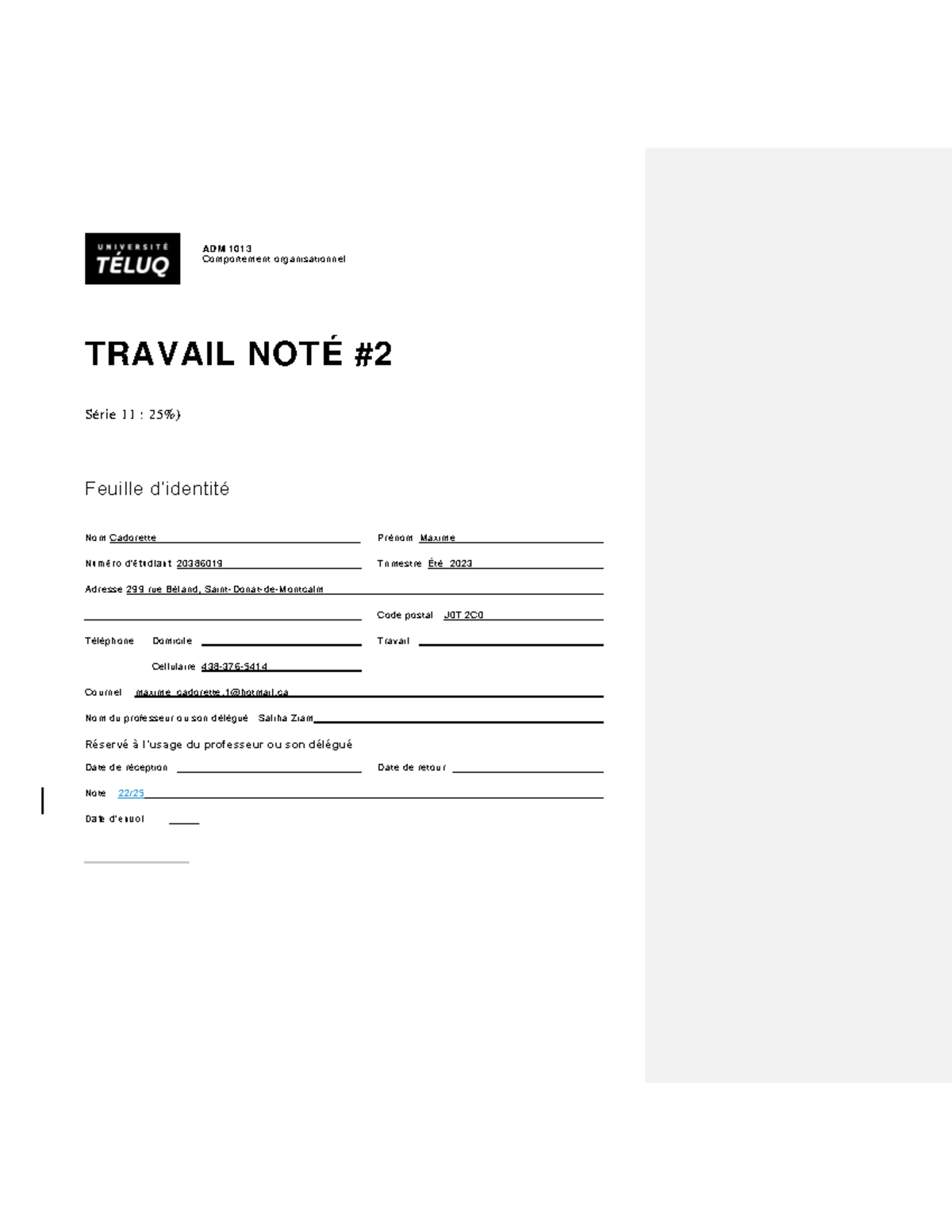 Maxime Cadorette TN2 ADM 1013 corrigé - ADM 1013 Comportement ...