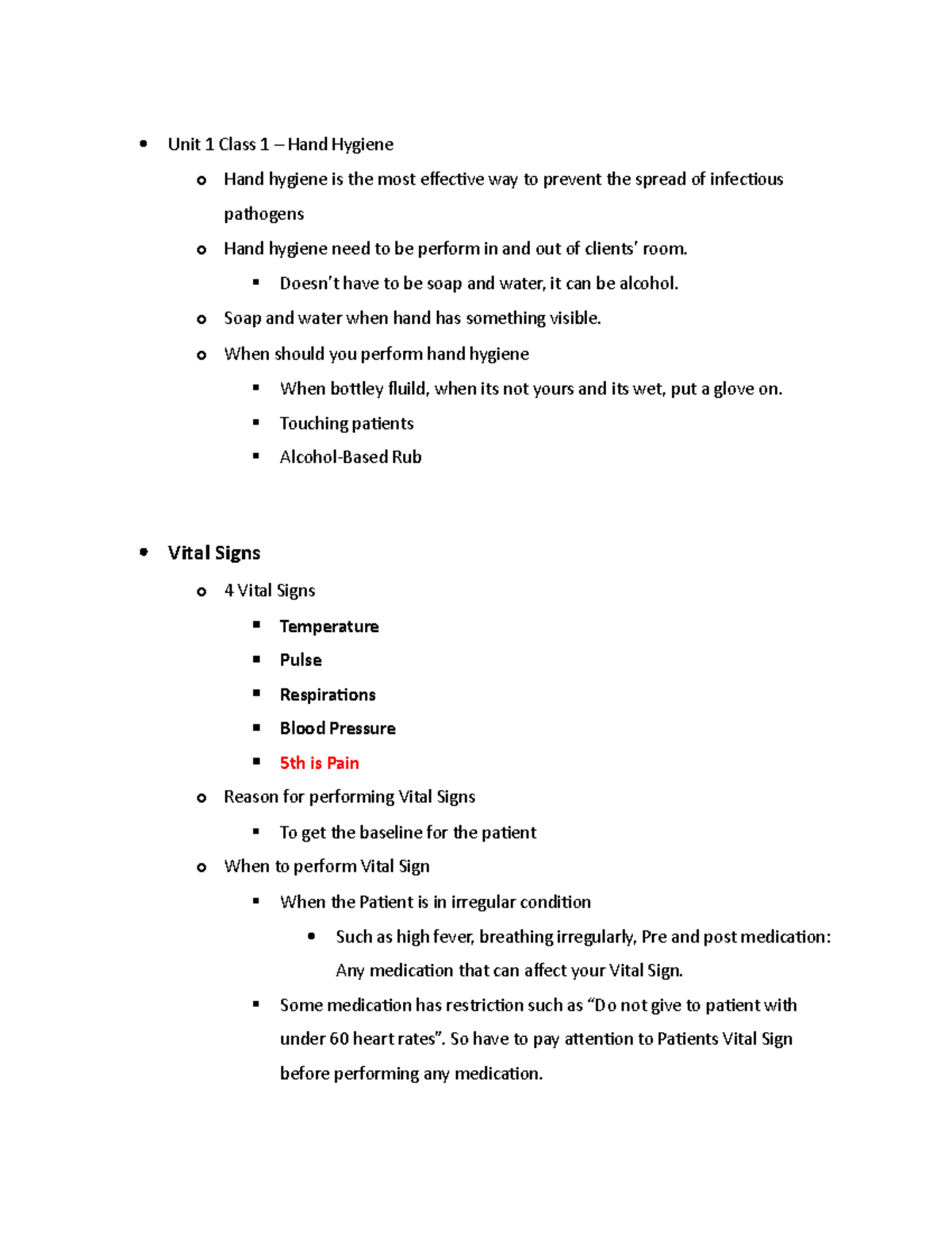 Nursing Fundamental Notes - Unit 1 Class 1 – Hand Hygiene o Hand ...