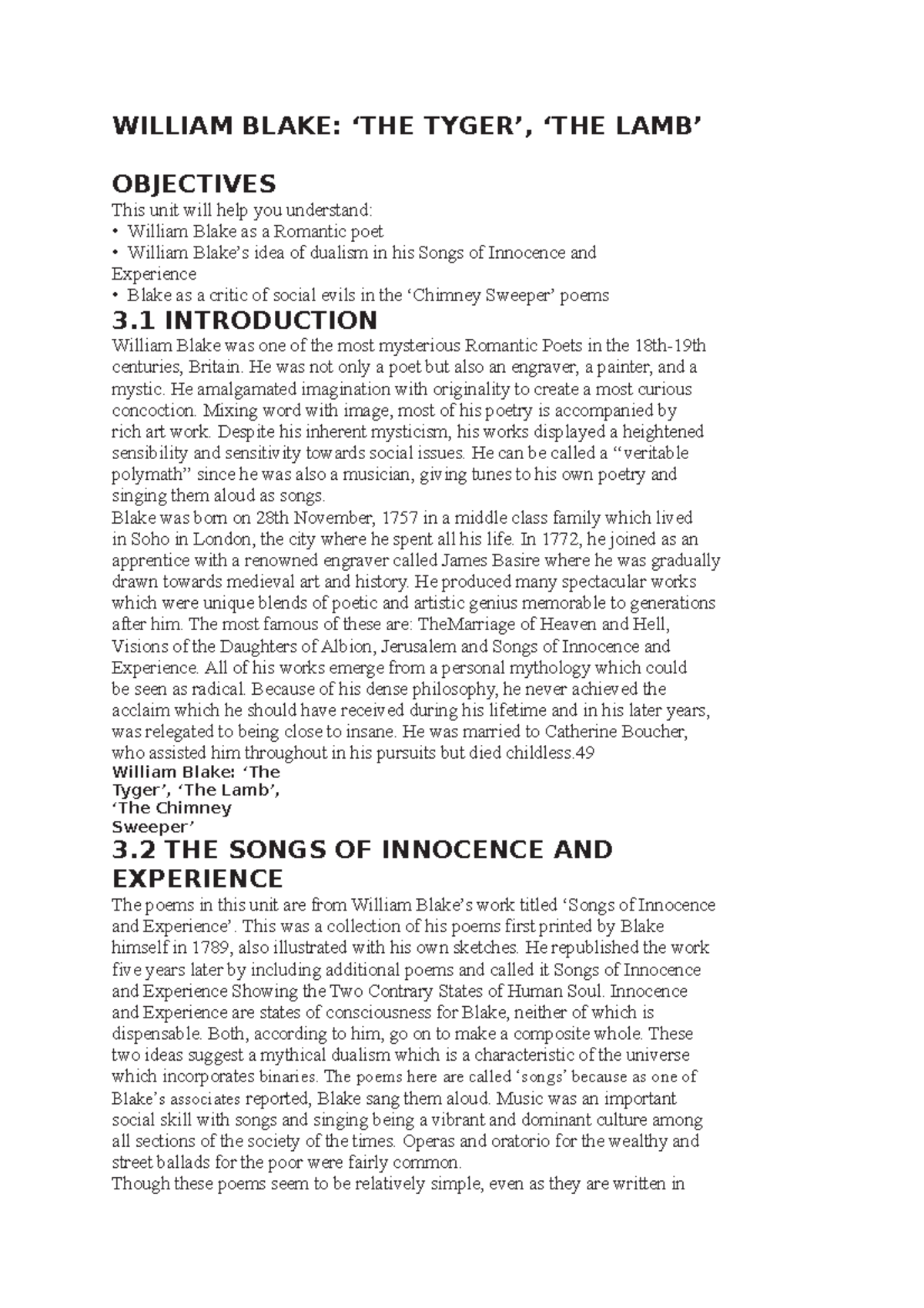 Thewilliam Blake ‘THE Tyger’, ‘THE LAMB’ - WILLIAM BLAKE: ‘THE TYGER ...