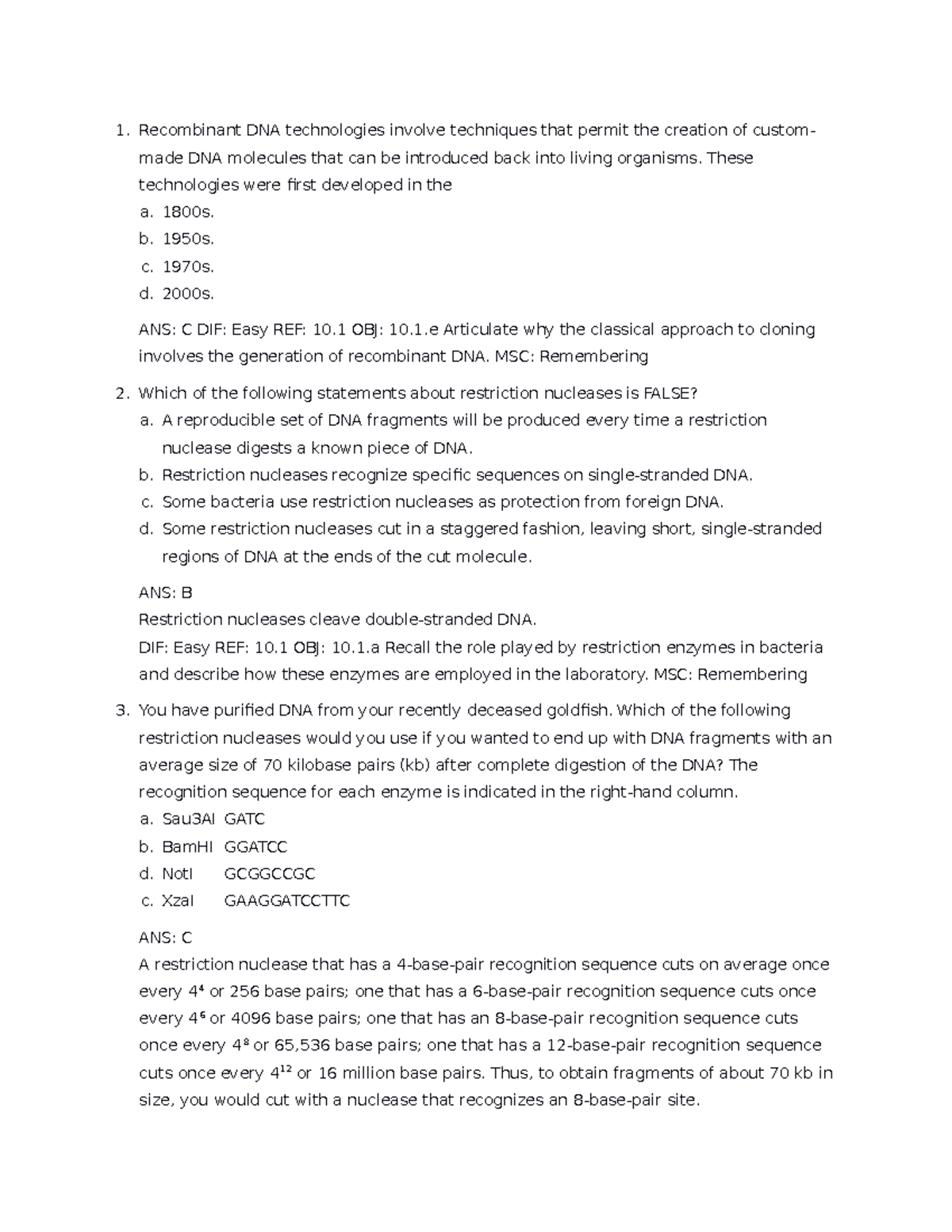 Chapter 12 - practice questions given for test and quizzes - Chm 344 ...