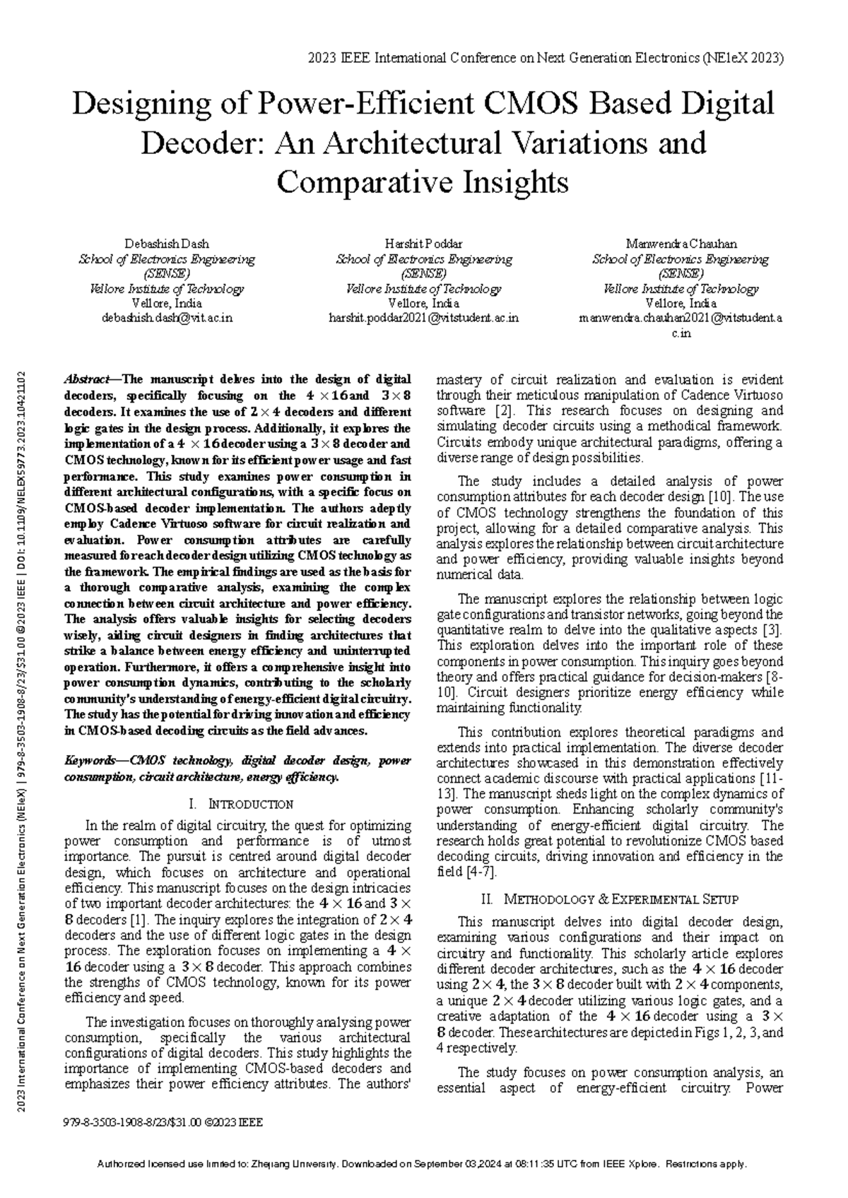 Designing Of Power Efficient Cmos Based Digital Decoder An