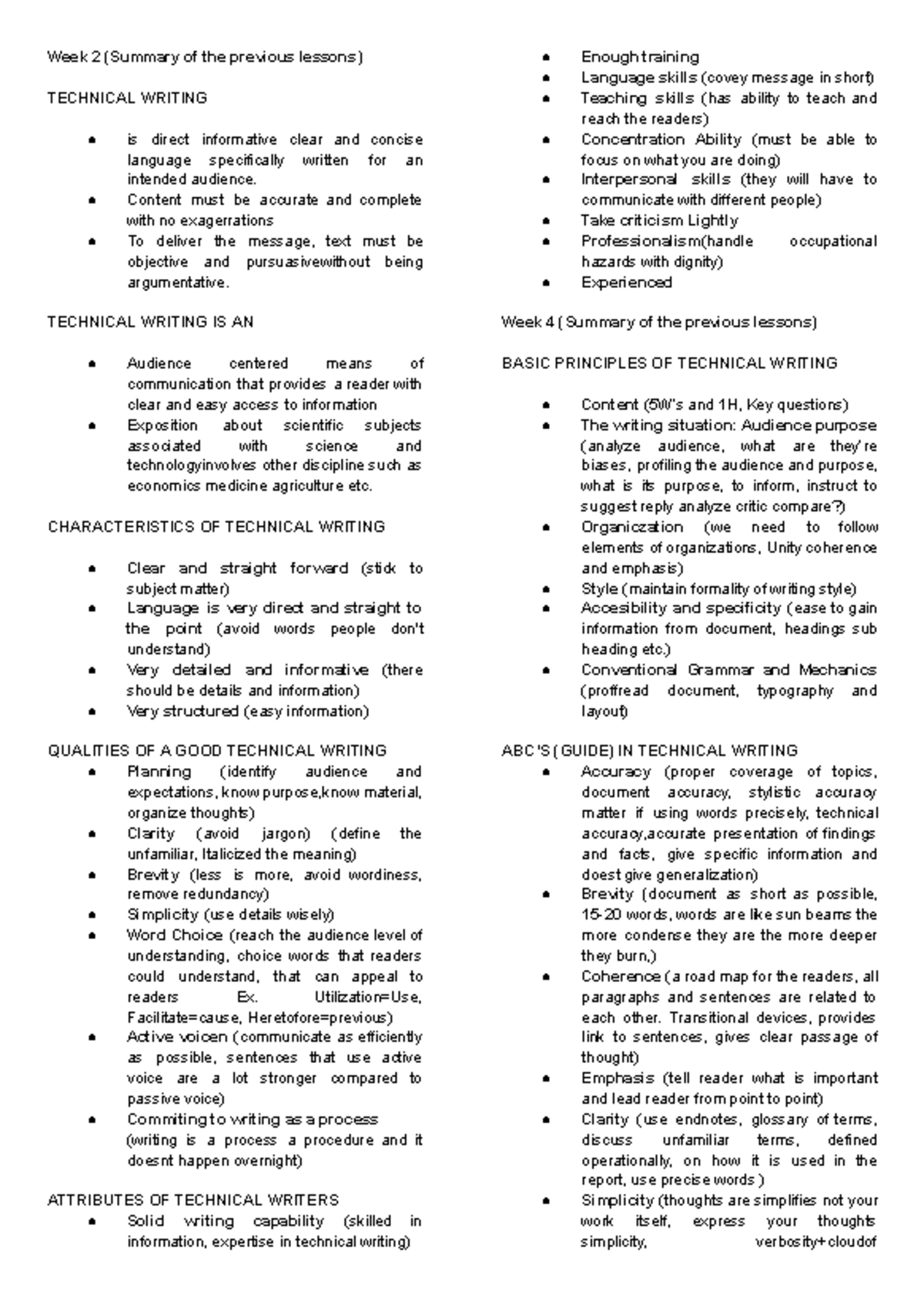 English 102 Reviewer - Week 1to Week 4 - Week 2 (Summary of the ...