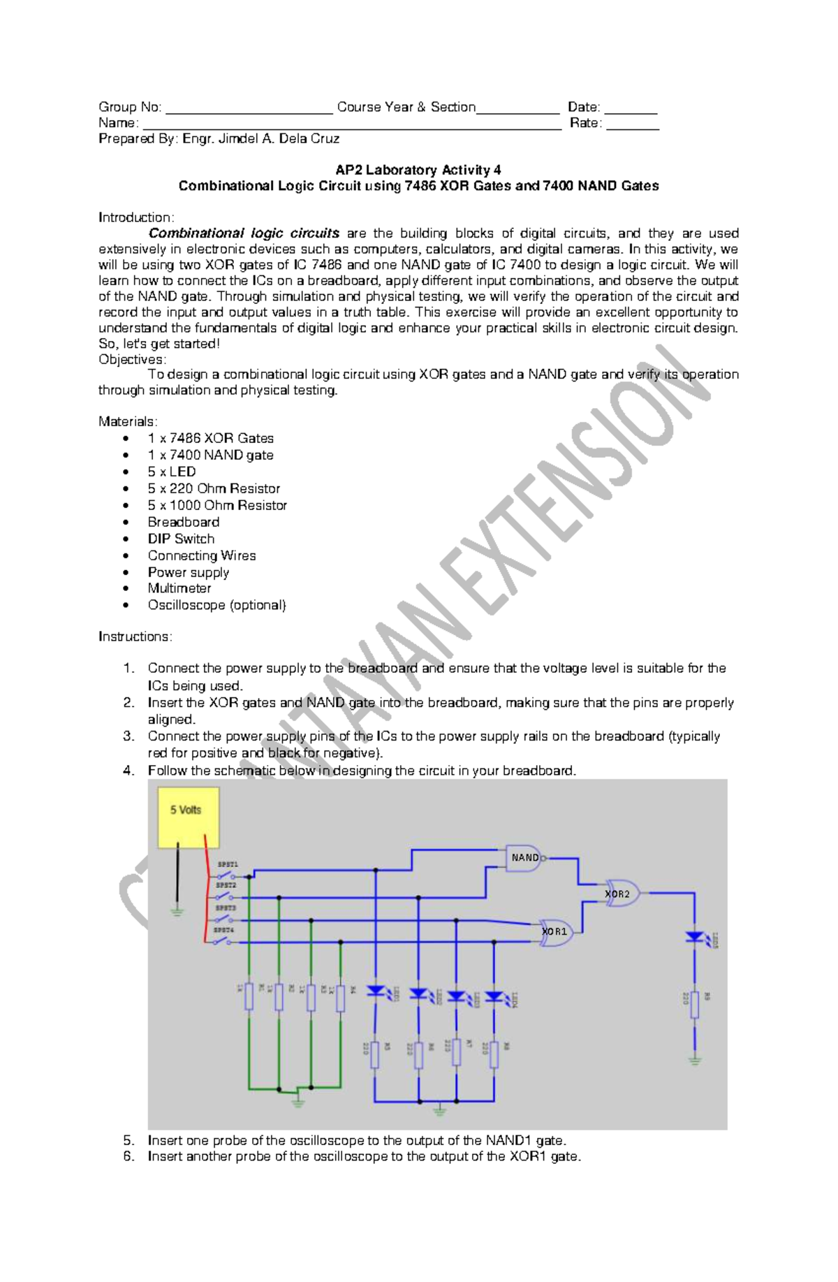 Laboratory-Activity 4 - Group No: ______________________ Course Year ...