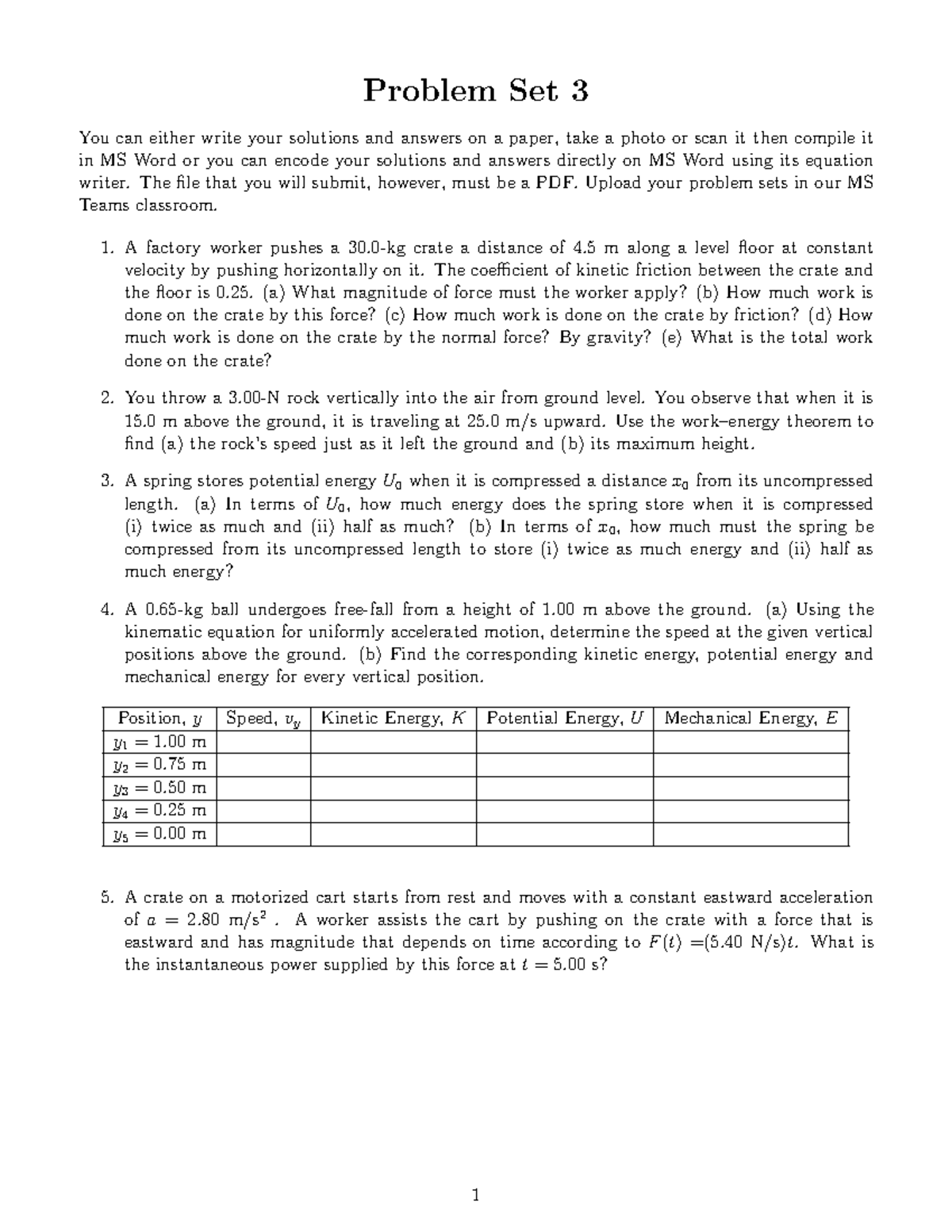 Probset 3 - Bachelor of Science in Electrical Engineering BSEE - Problem Set 3 You can either ...
