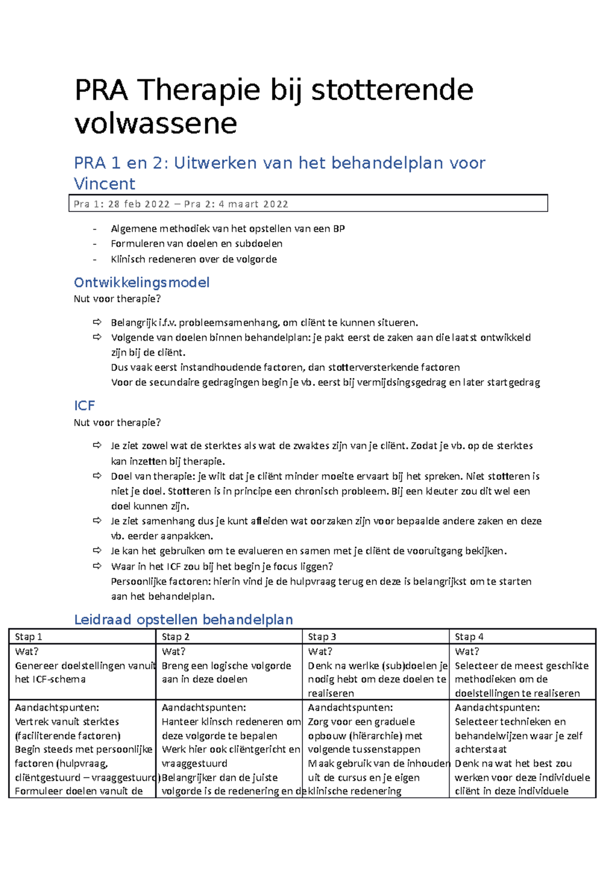 PRA 1 (therapie bij stotterende volwassene) - PRA Therapie bij ...