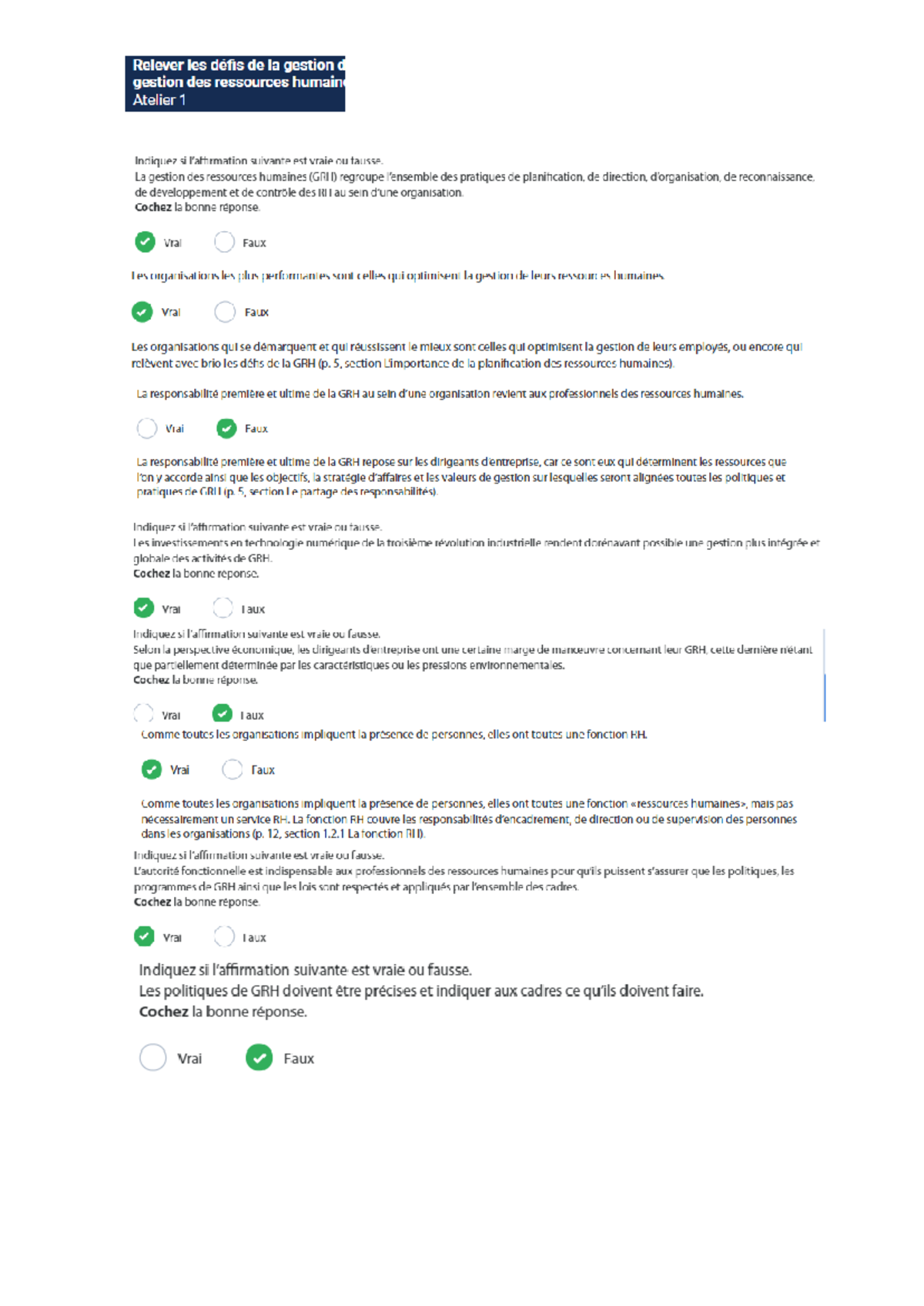 Document - Questions choix multiples - Relever les défis de la gestion ...