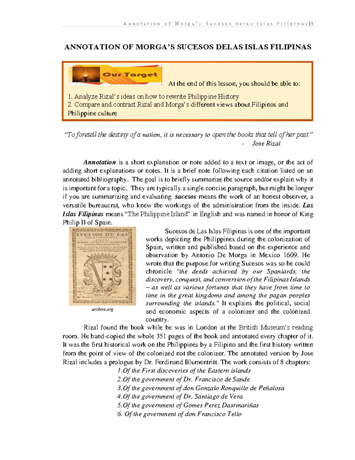 Module 4 Annotation OF Morgas Sucesos Delas Islas Filipinas ...