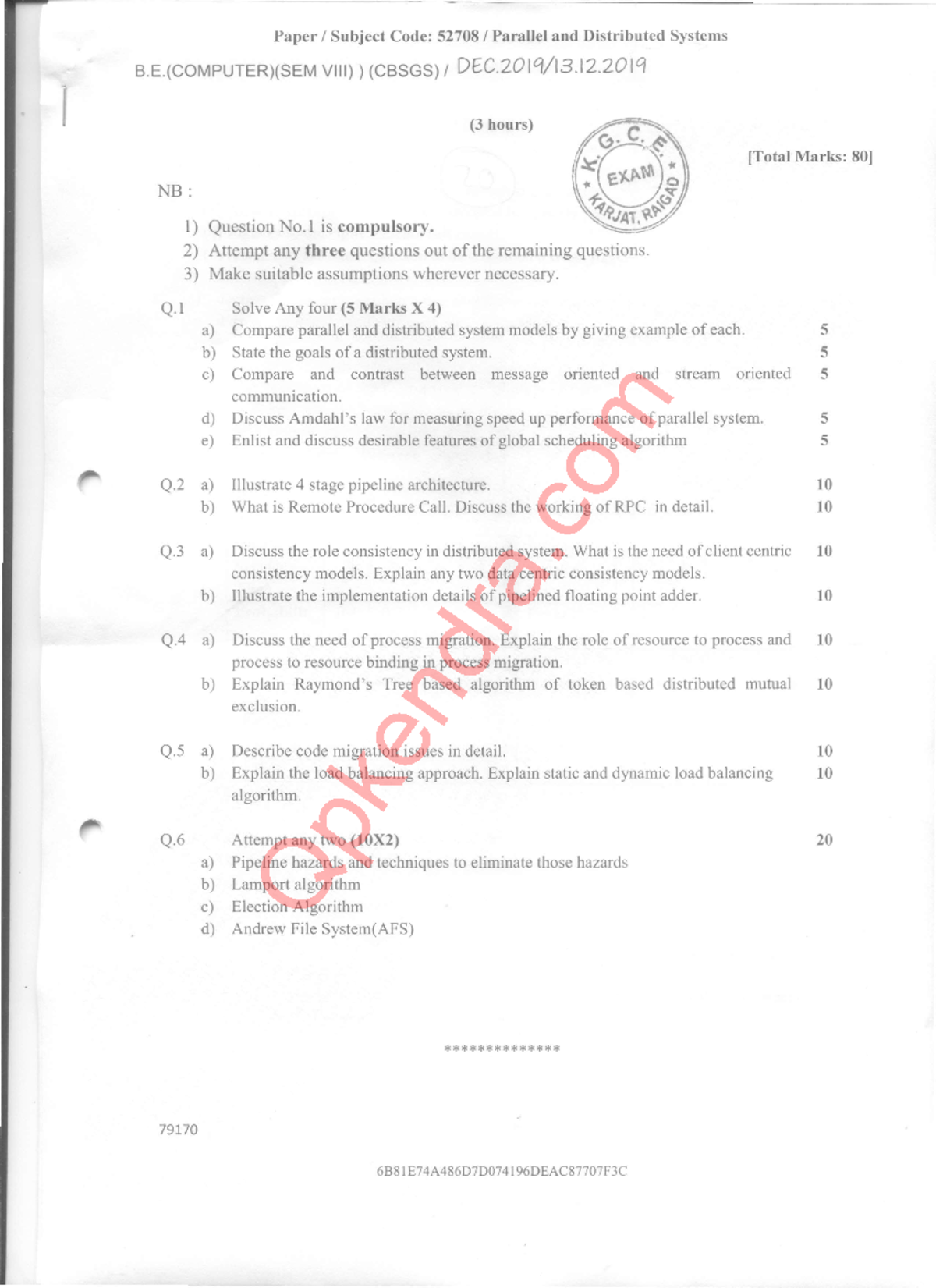 PDS SEM8 Cbsgs Computer ENGG DEC19 - Computer Engineering - Qpkendra ...