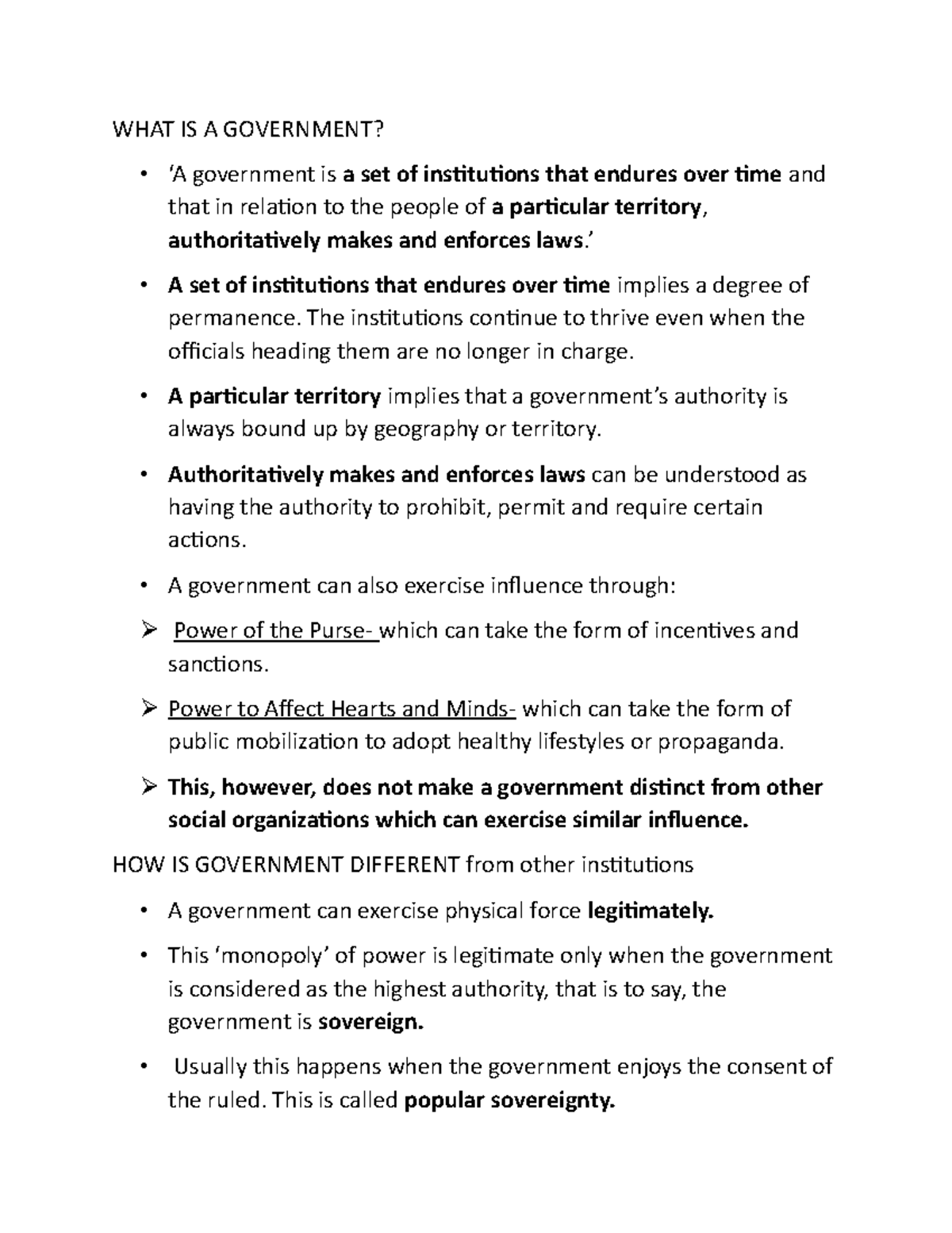 Gov slide 1 - American Government chapter 1 notes - WHAT IS A ...