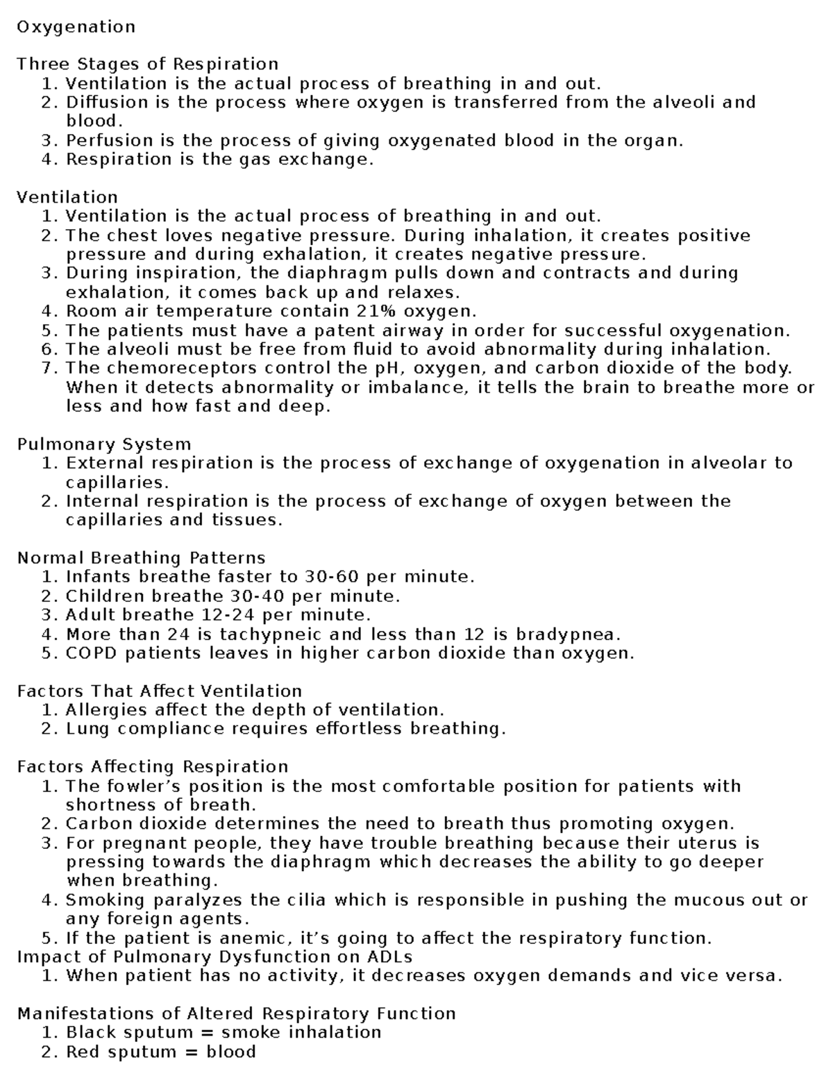 Oxygenation - Perfusion - Oxygenation Three Stages of Respiration 1 ...
