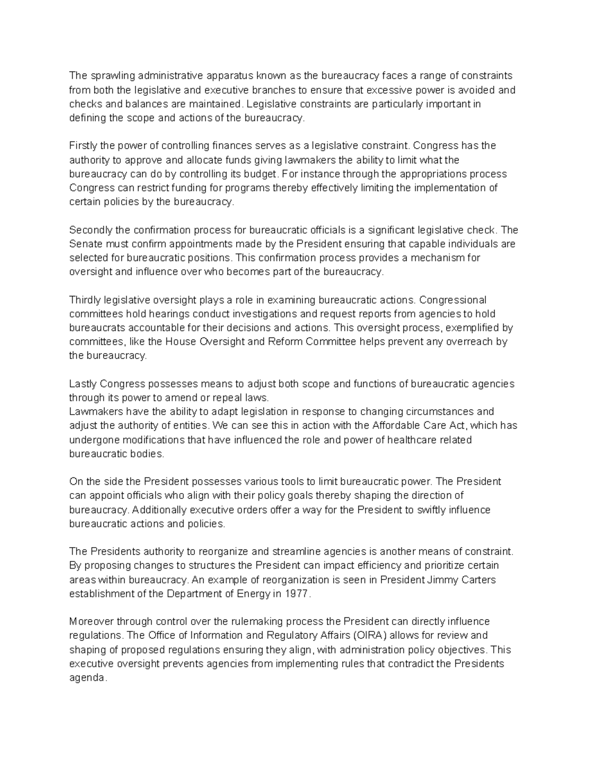 Untitled document (46) - The sprawling administrative apparatus known as the bureaucracy faces a ...