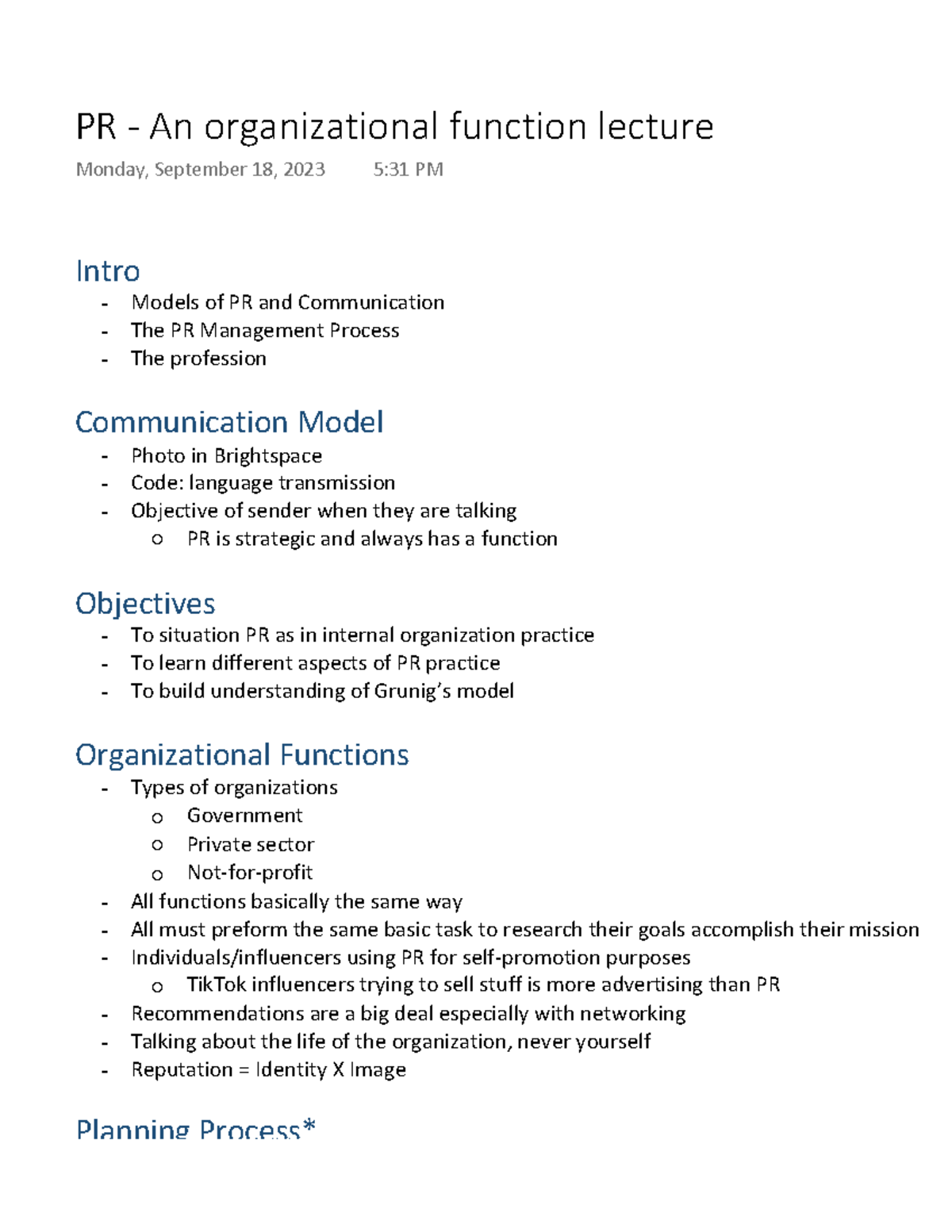 PR - An organizational function - Intro Models of PR and Communication ...