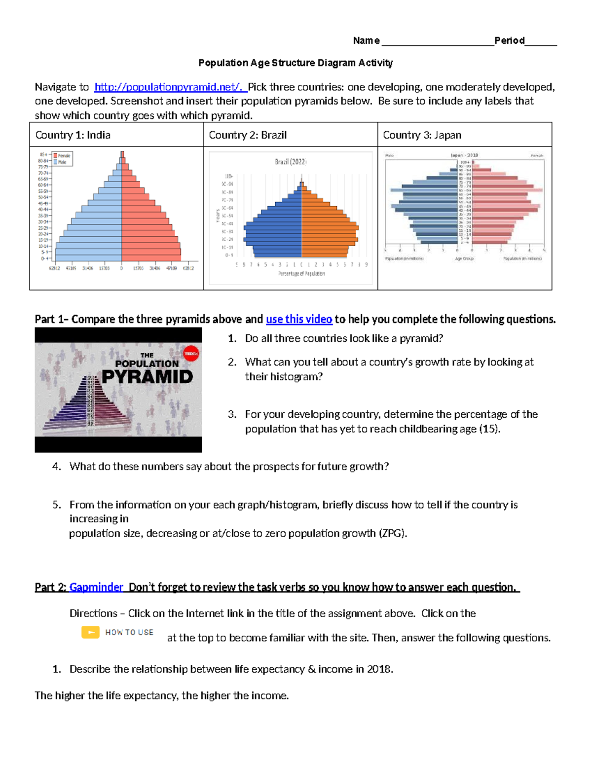 3.6 Power of Pyramids - Name _______________Period Population Age ...
