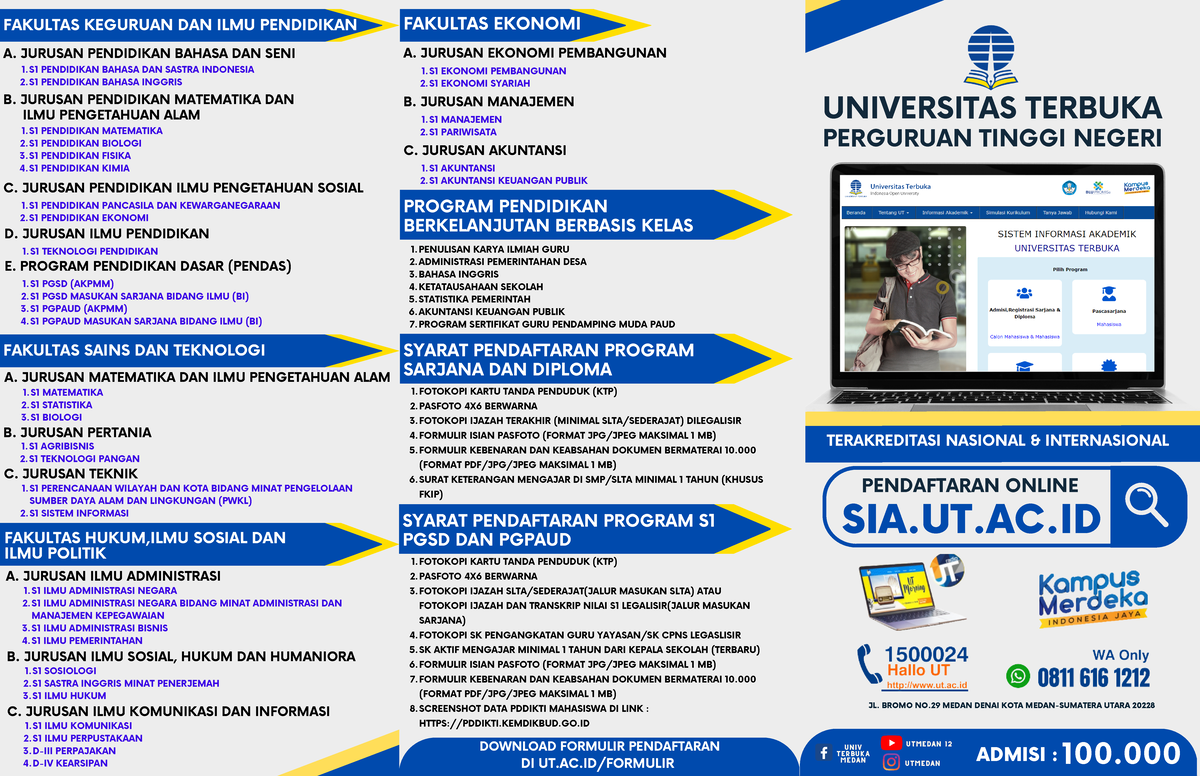 Brosur S1 UT Medan Update - UNIVERSITAS TERBUKA PERGURUAN TINGGI NEGERI ...