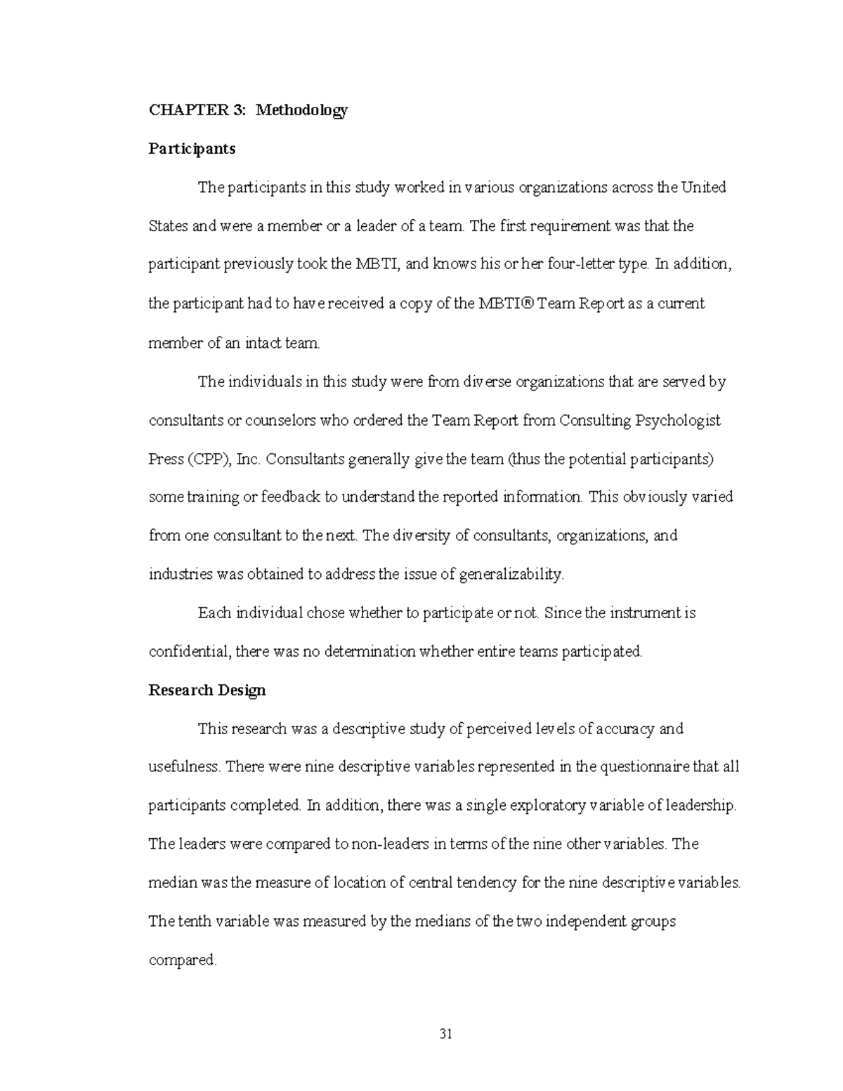 Participants of the study - CHAPTER 3: Methodology Participants The ...